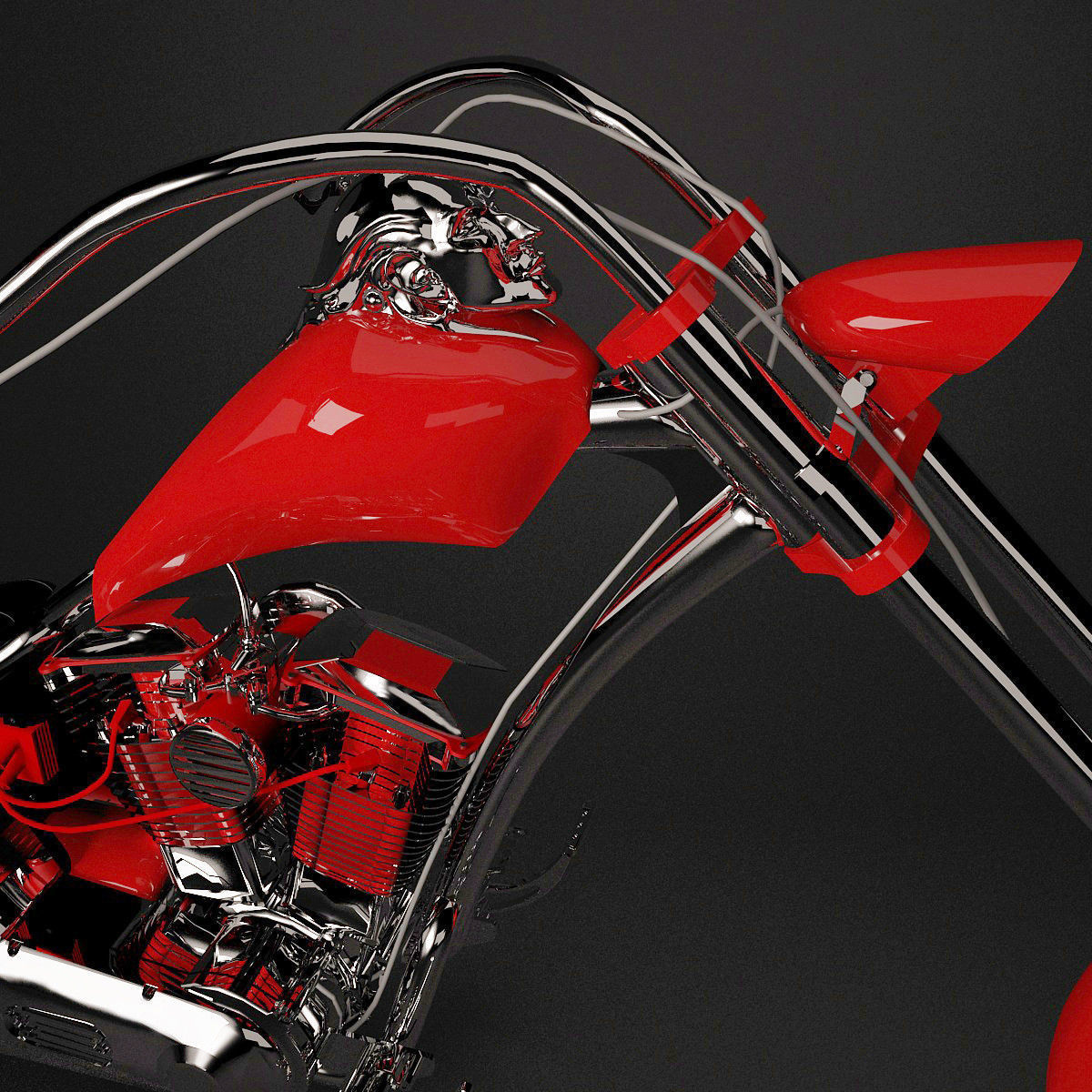 Chopper Motorcycle 3D model | CGTrader
