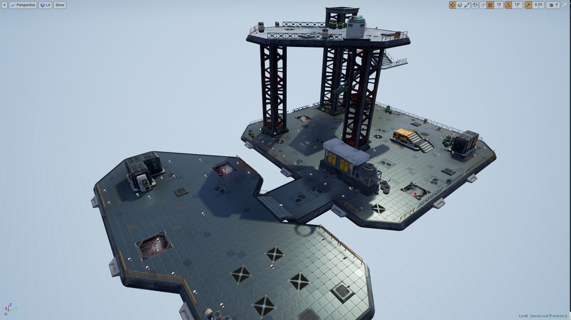 3D model Modular Sci-Fi Space Base Location and Props - low poly VR ...