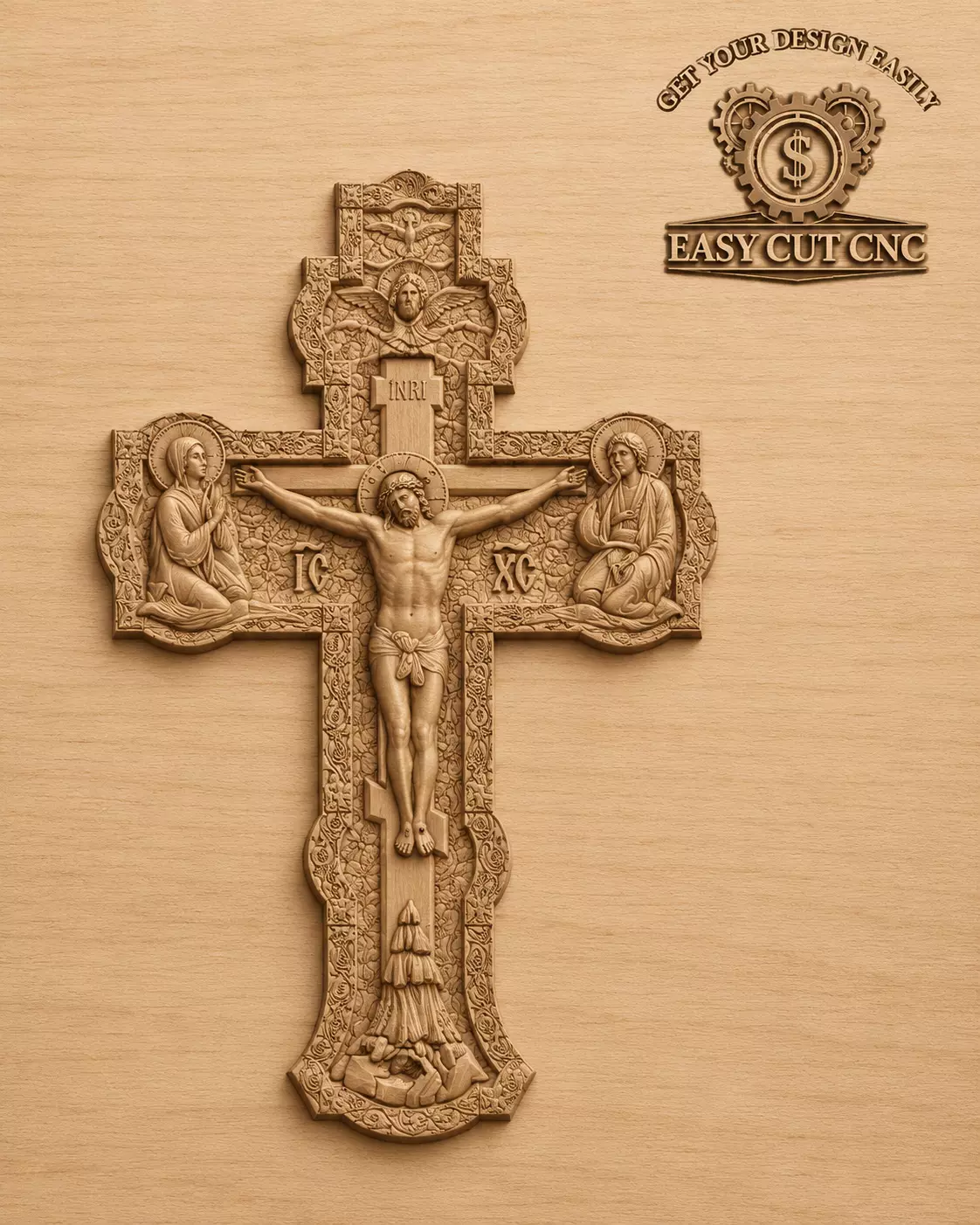Jesus Christ Cross STL for CNC Wood Carving 3D model | CGTrader
