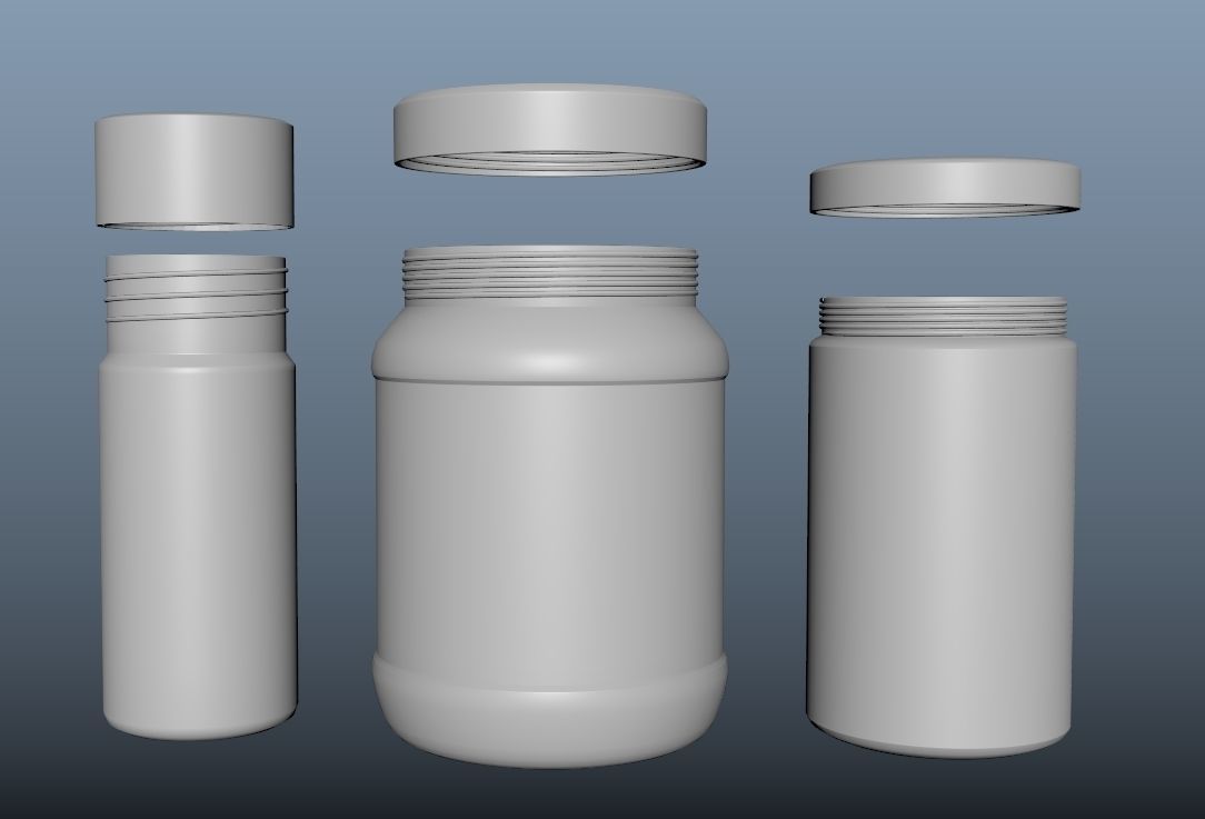 Jars Set three clear glass 3D model | CGTrader