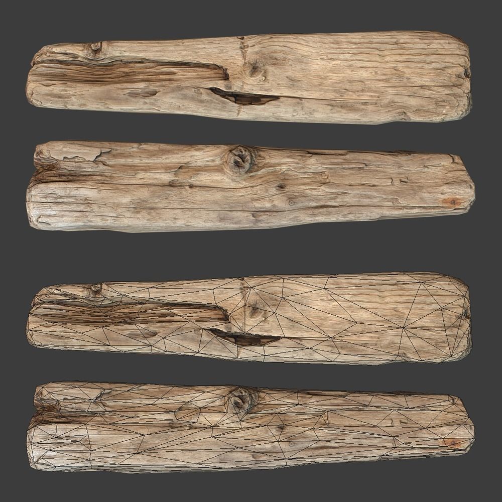 3D model Wooden Plank VR / AR / low-poly | CGTrader