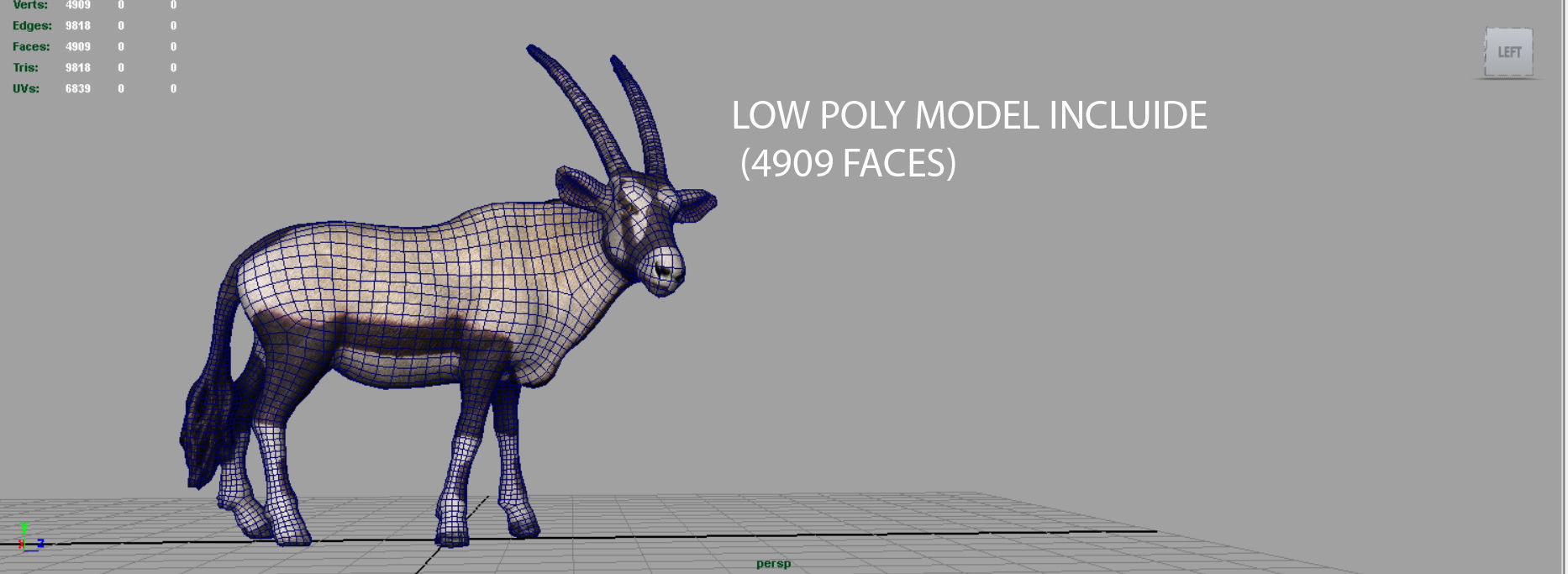 3D model Realistic Oryx VR / AR / low-poly | CGTrader