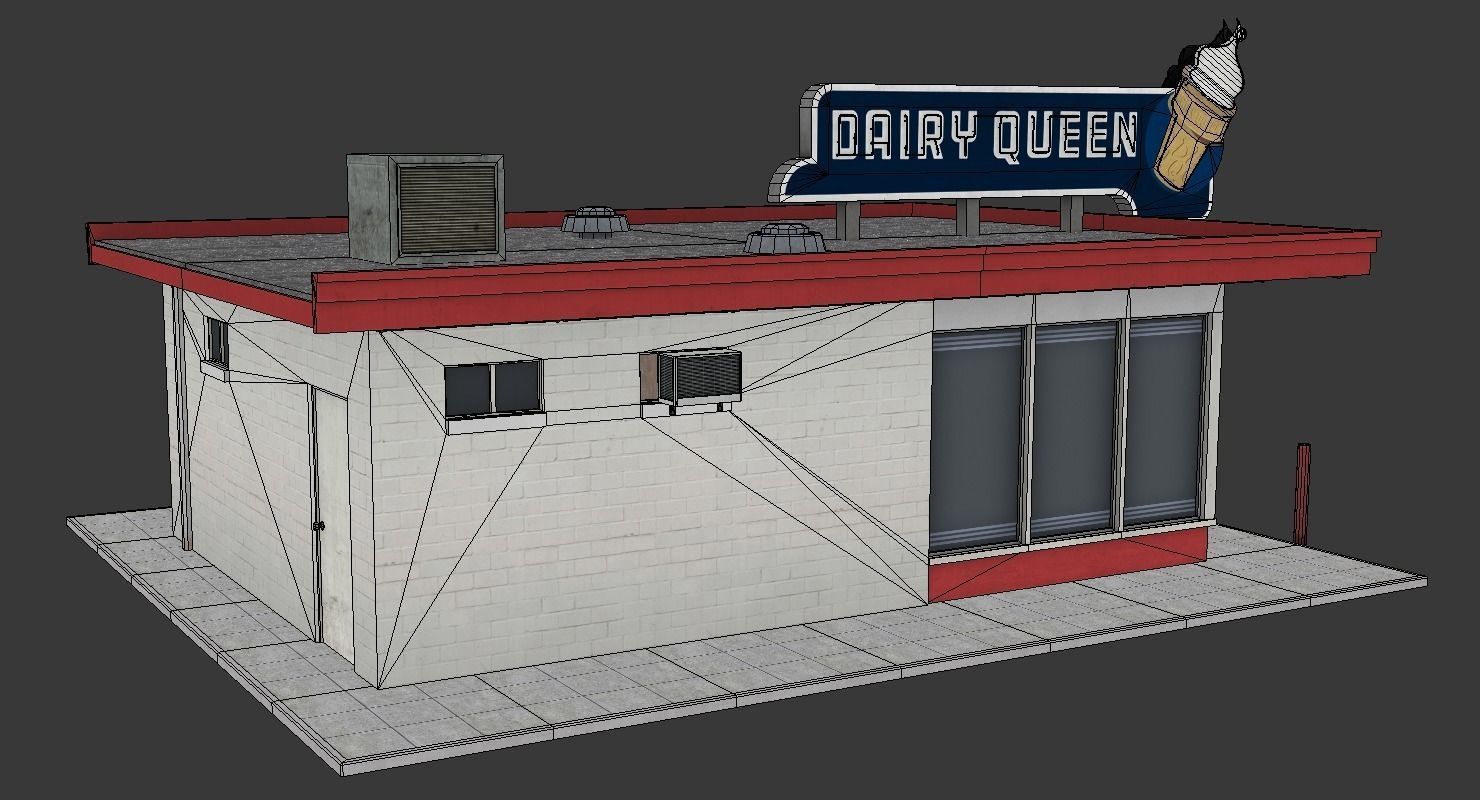 3D model Dairy Queen Building VR / AR / low-poly | CGTrader