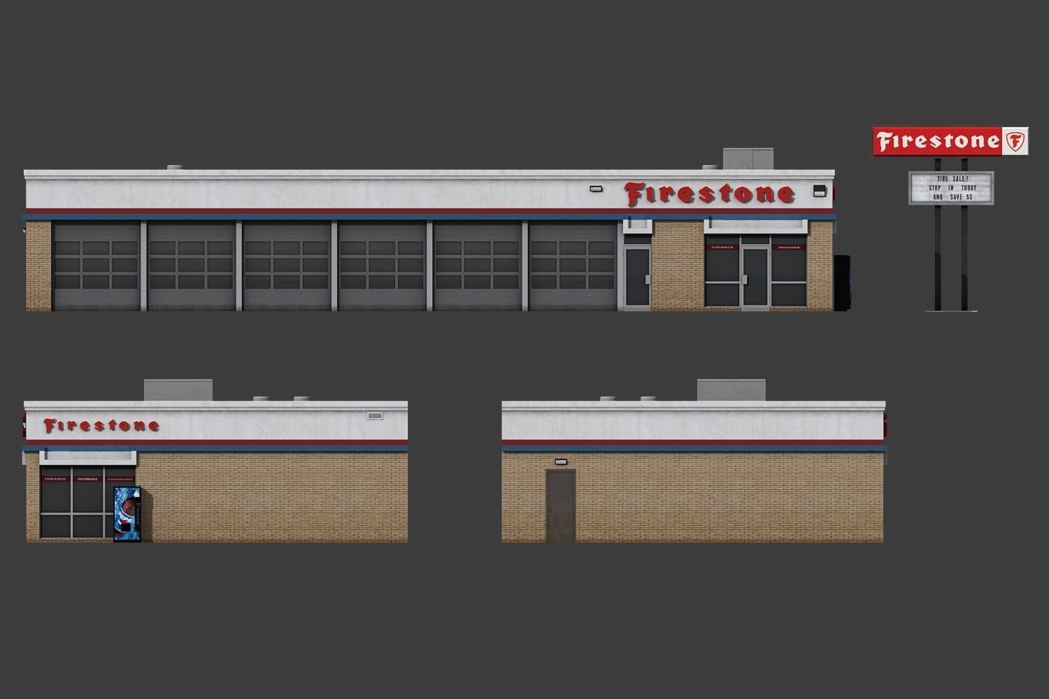 3D model Firestone Complete Auto Service Building VR / AR / low-poly ...