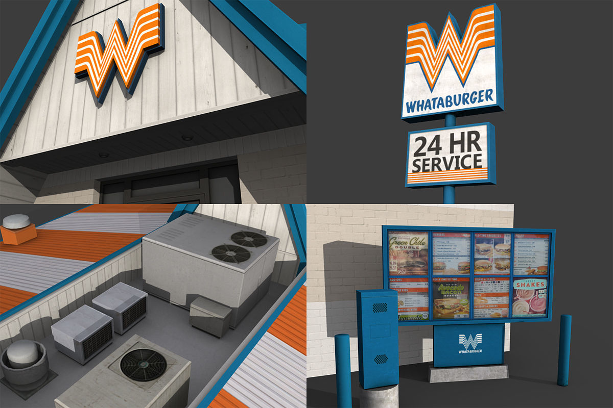 3D model Whataburger Restaurant Building VR / AR / low-poly | CGTrader