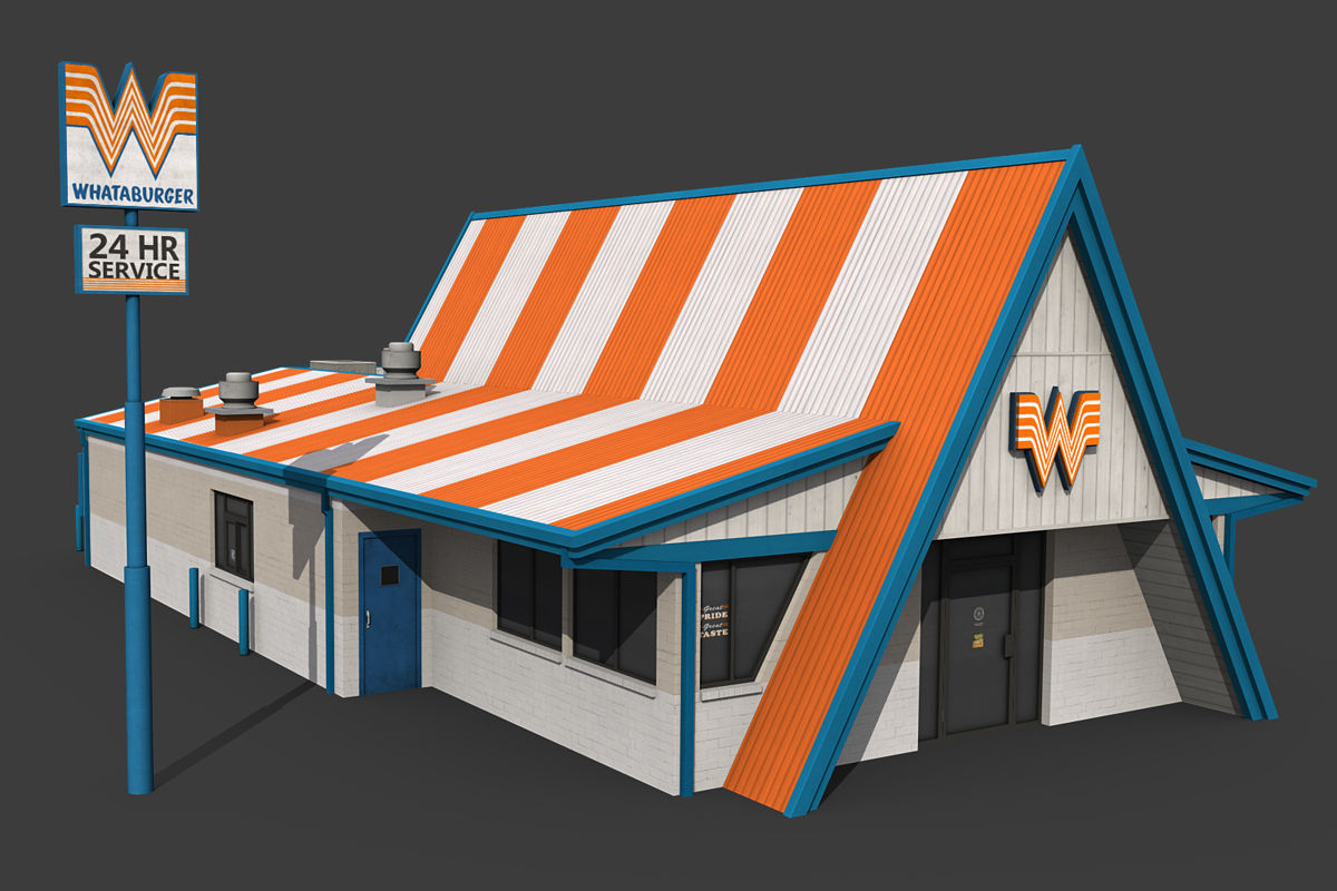 3D model Whataburger Restaurant Building VR / AR / low-poly | CGTrader