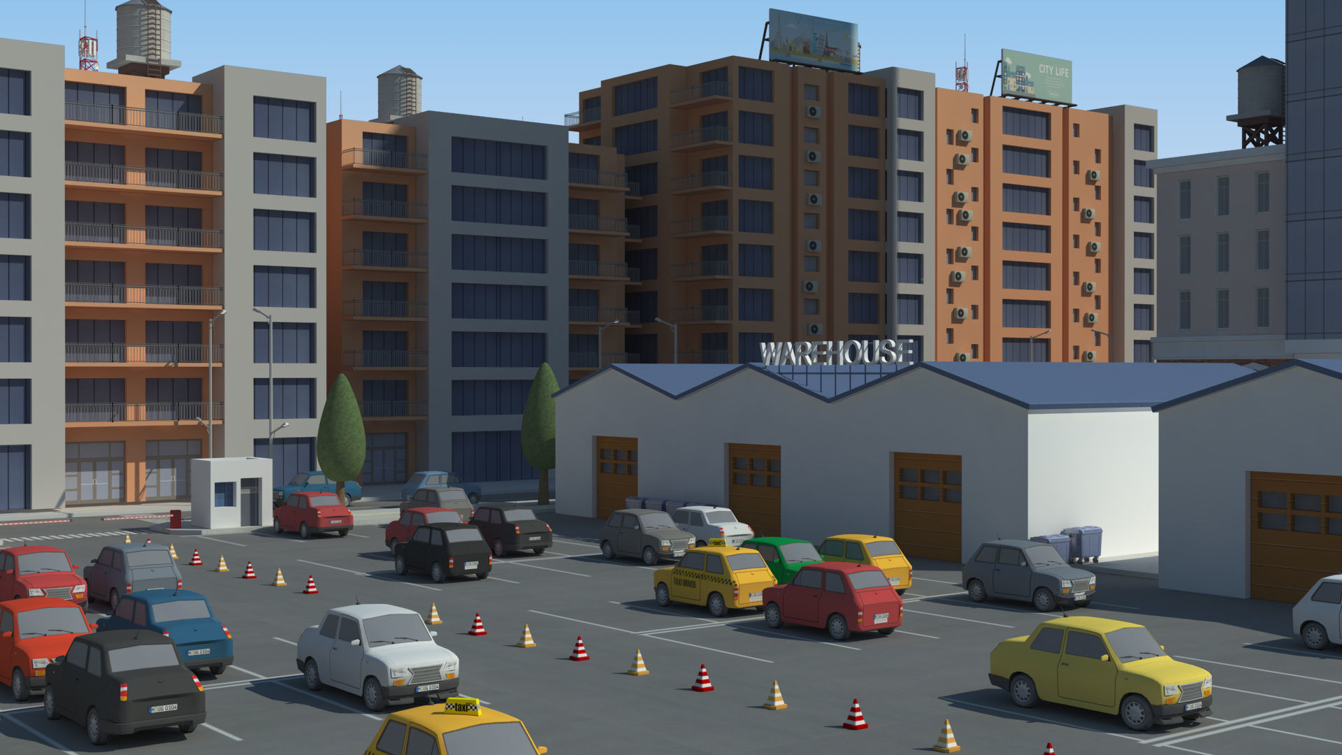 3D model Realistic Lowpoly Simple City VR / AR / low-poly | CGTrader