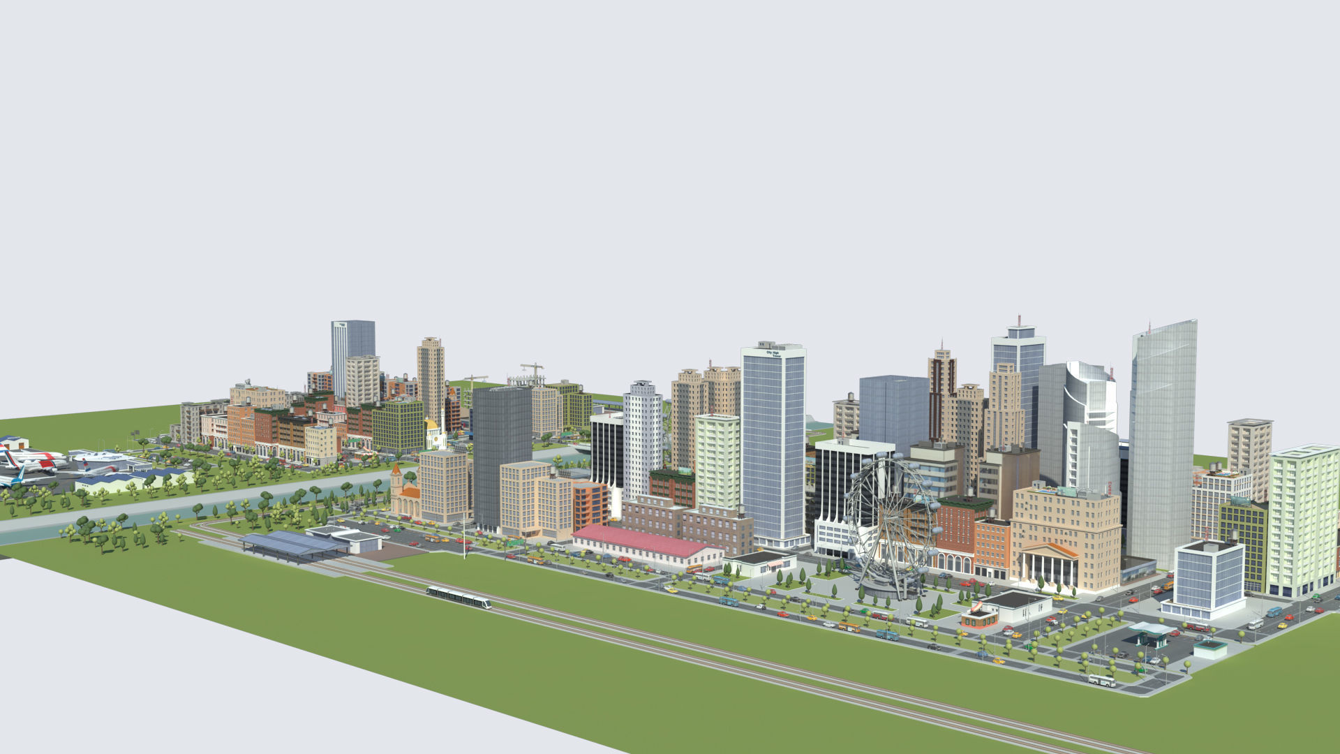 3D model Realistic Lowpoly Simple City VR / AR / low-poly | CGTrader