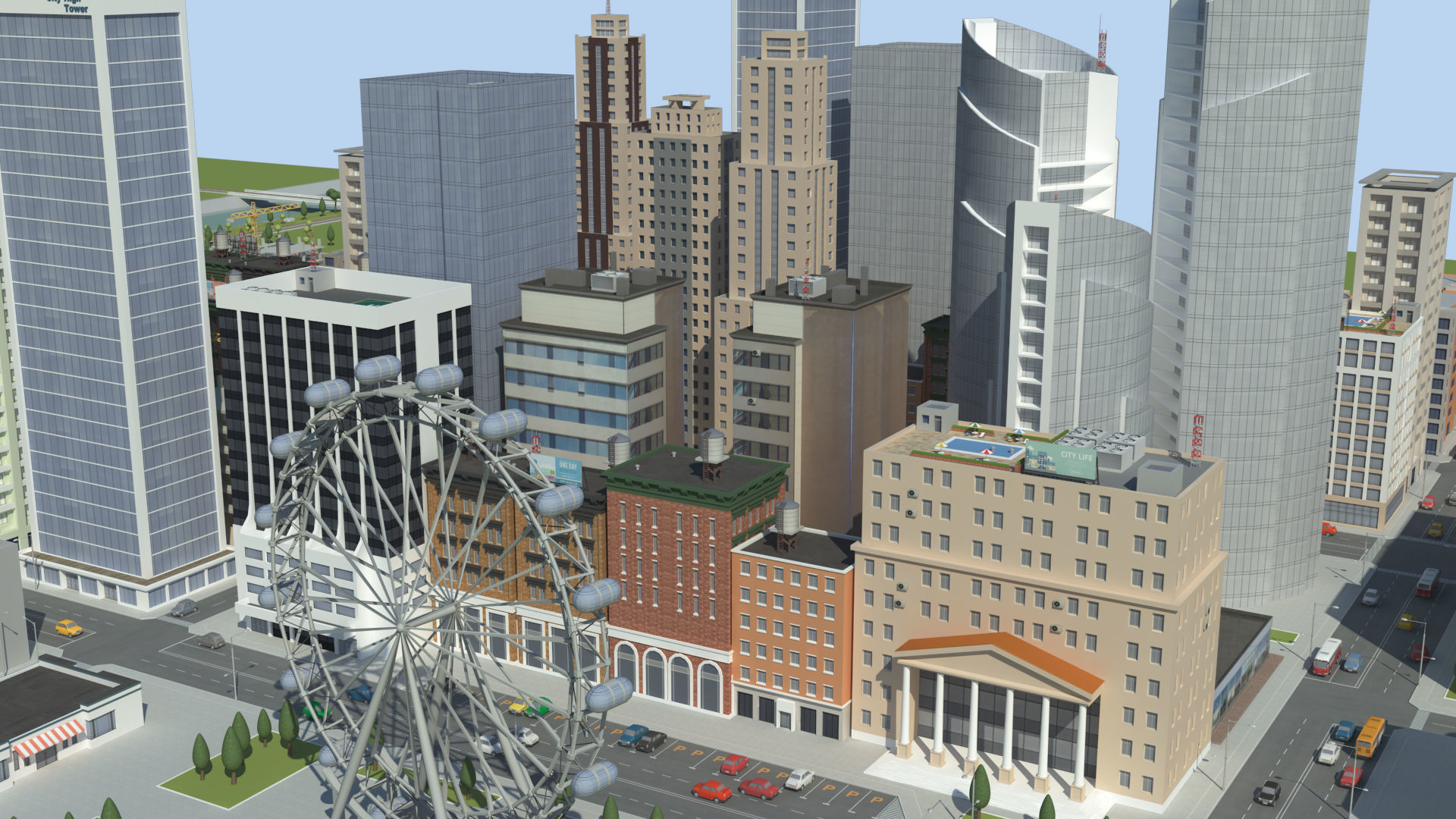 3D model Realistic Lowpoly Simple City VR / AR / low-poly | CGTrader