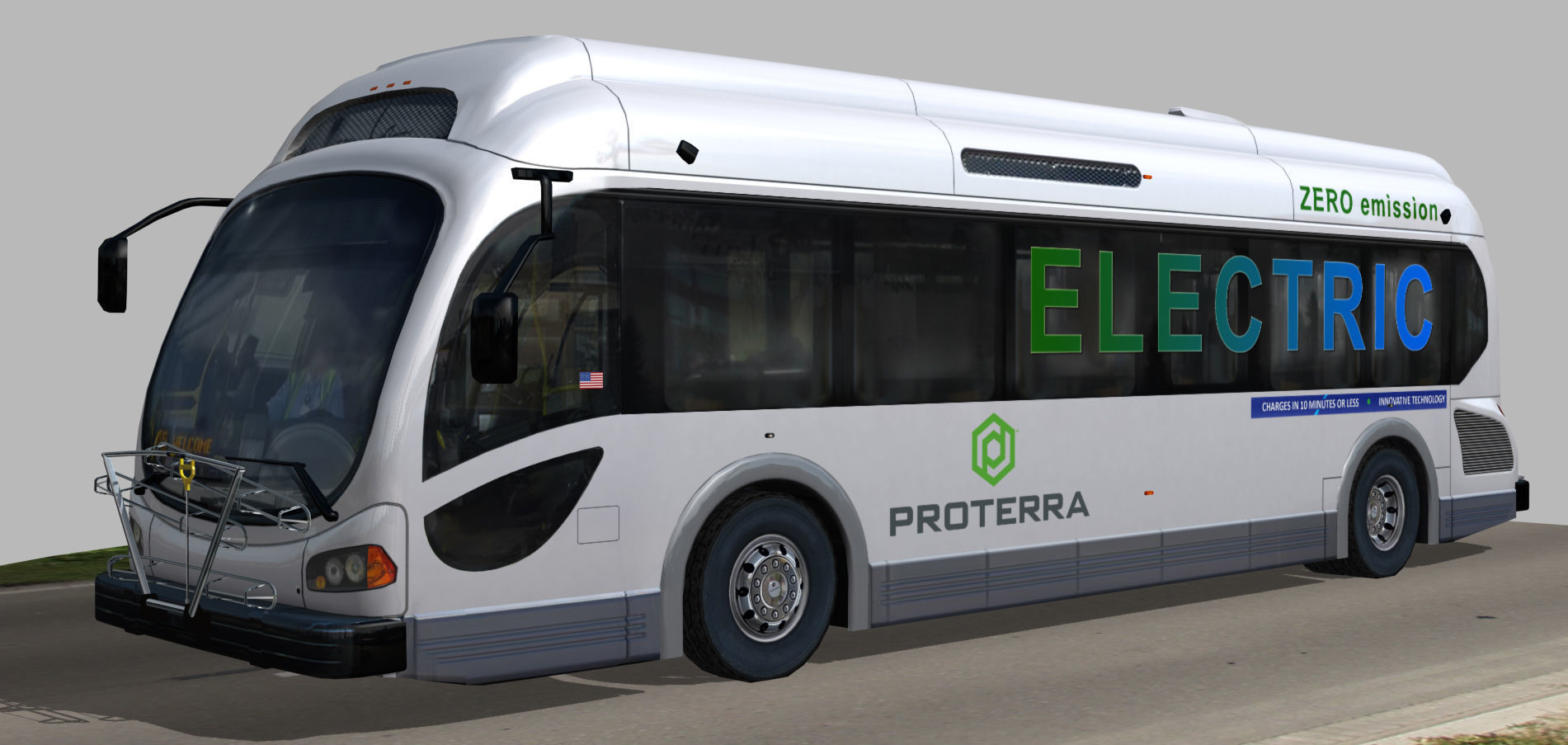3D model Proterra EcoRide BE35 Electric bus VR / AR / low-poly rigged ...