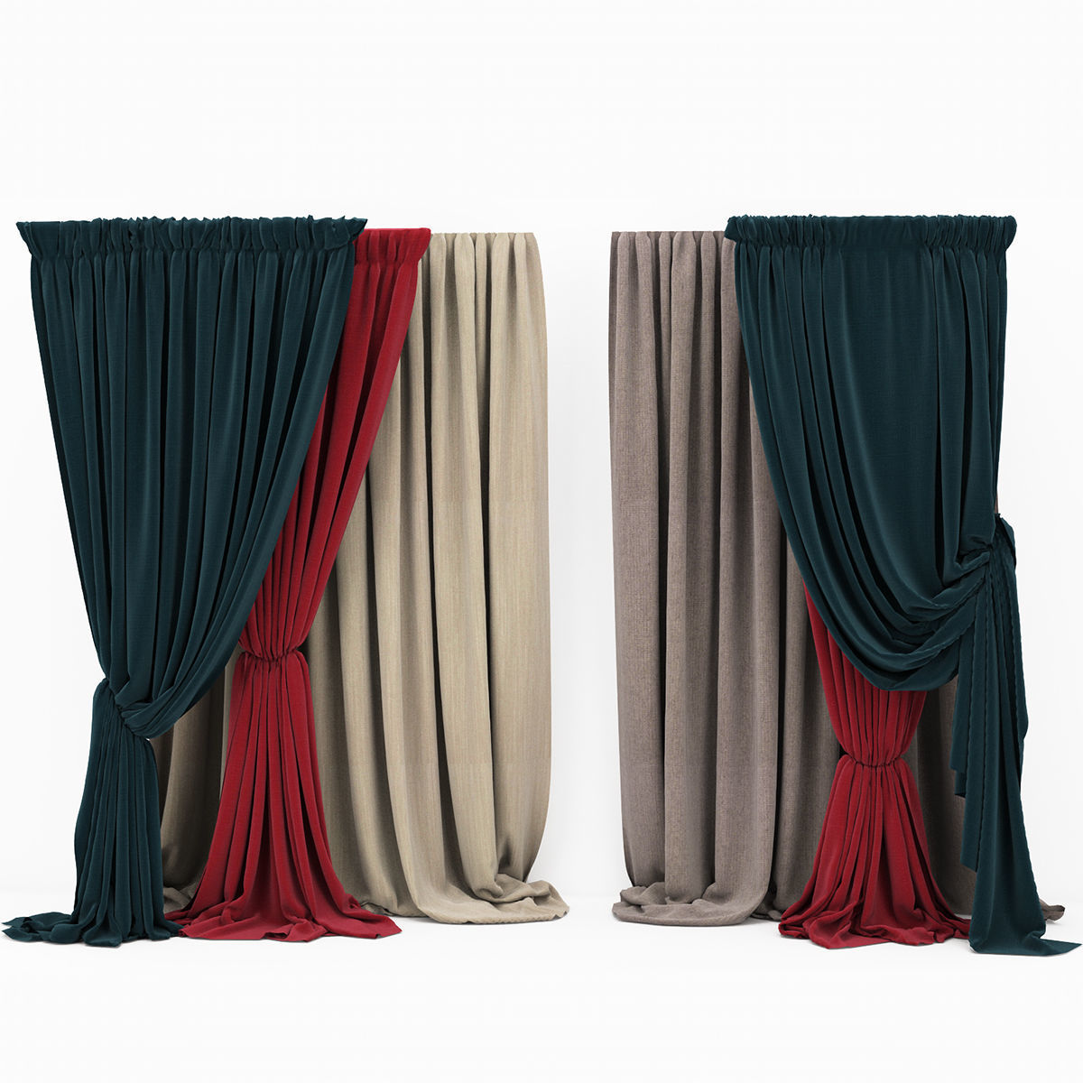 Curtain collection 07 3D model | CGTrader