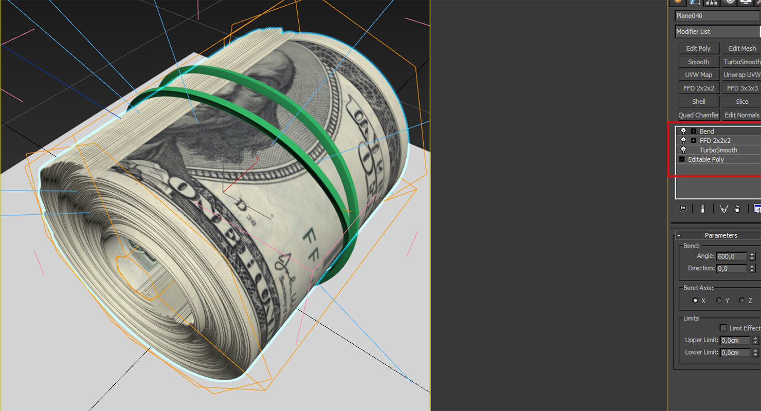 100 Dollar Bill Roll 3D model | CGTrader