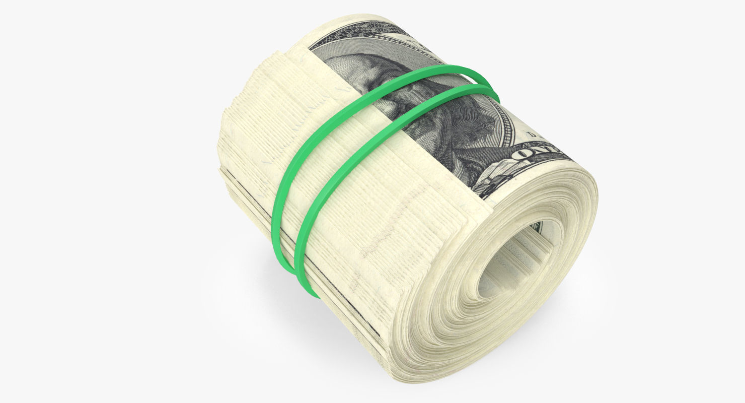 100 Dollar Bill Roll 3D model | CGTrader