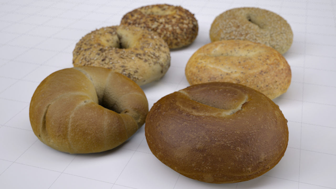 3D model 6 Bagel Pack - High resolution 3d scan VR / AR / low-poly ...