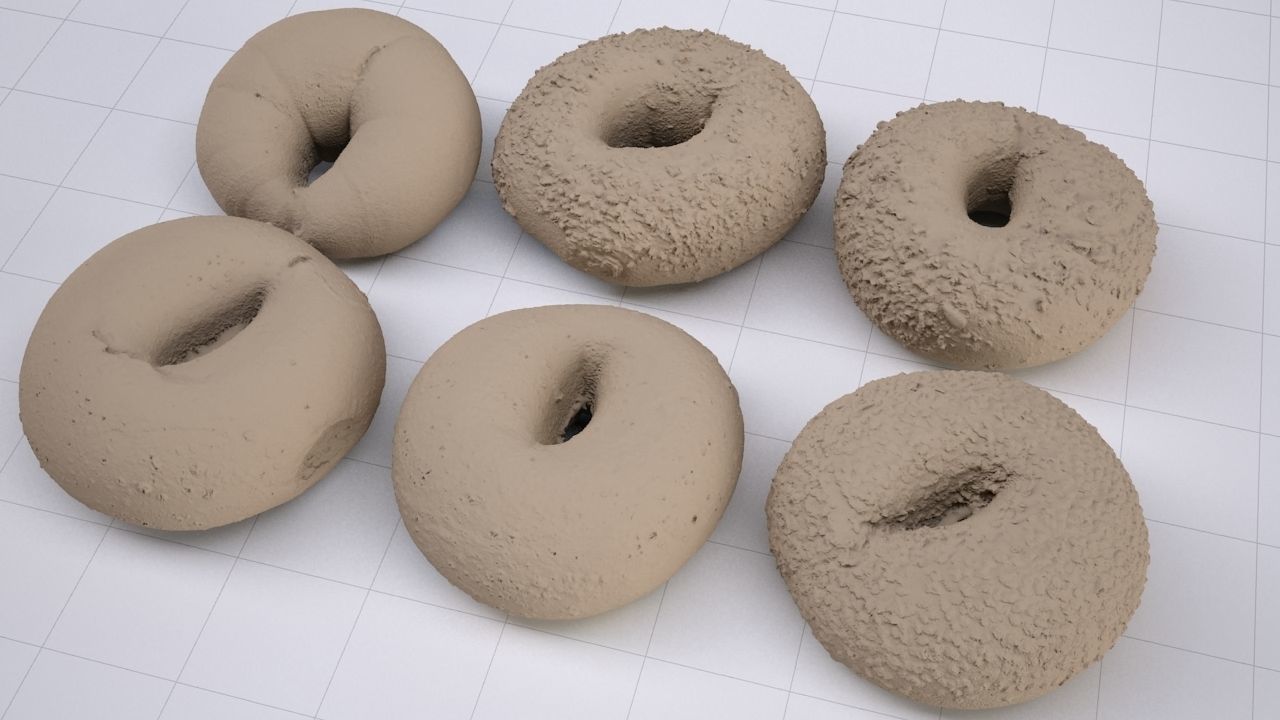 3D model 6 Bagel Pack - High resolution 3d scan VR / AR / low-poly ...