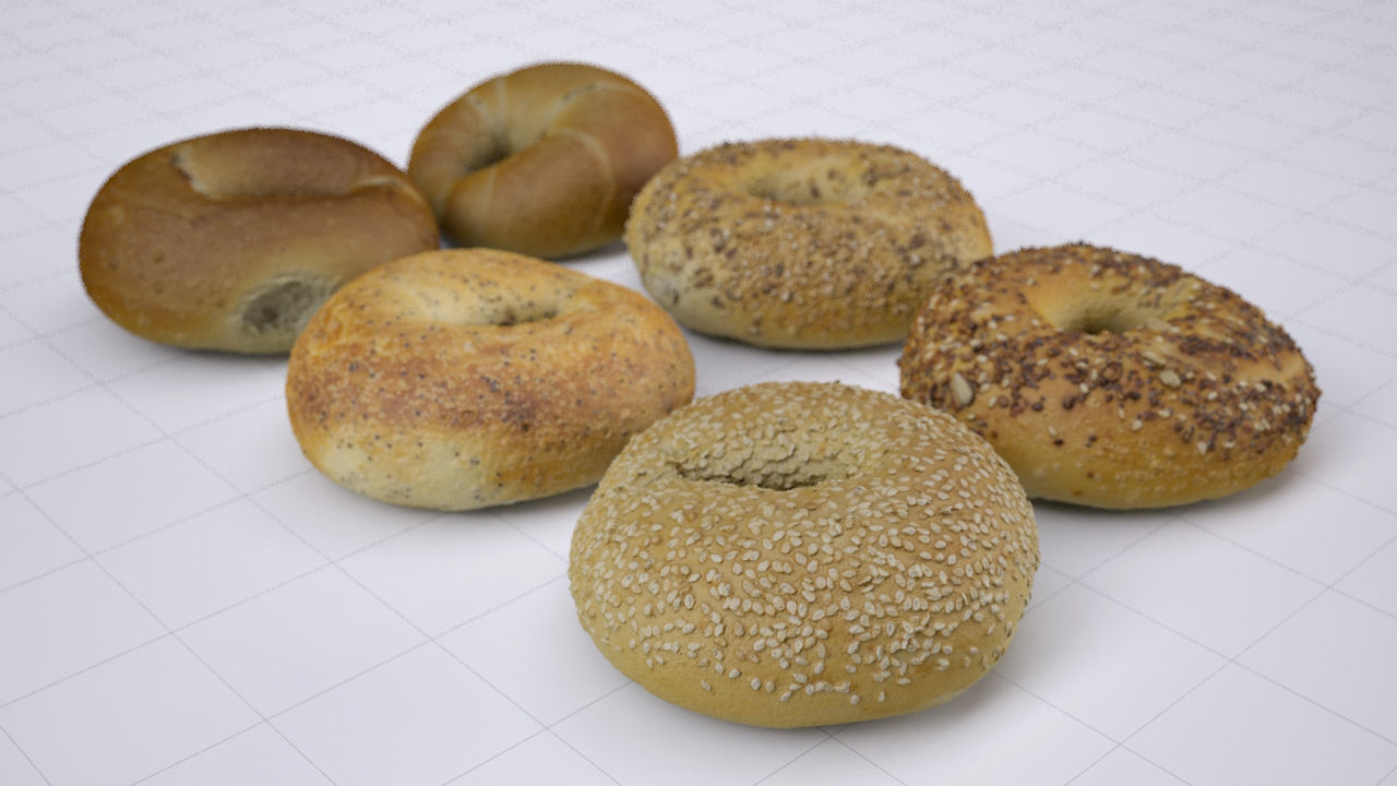 3D model 6 Bagel Pack - High resolution 3d scan VR / AR / low-poly ...