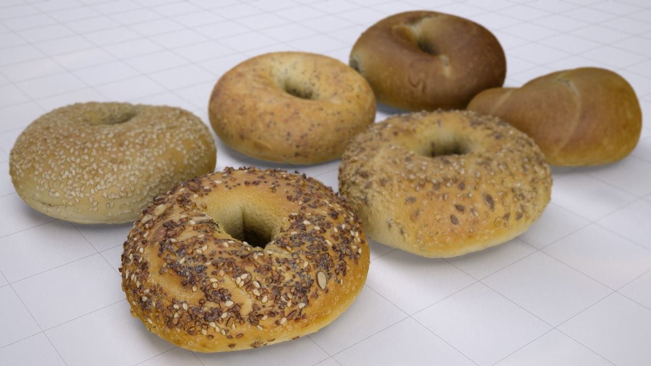 3D model 6 Bagel Pack - High resolution 3d scan VR / AR / low-poly ...