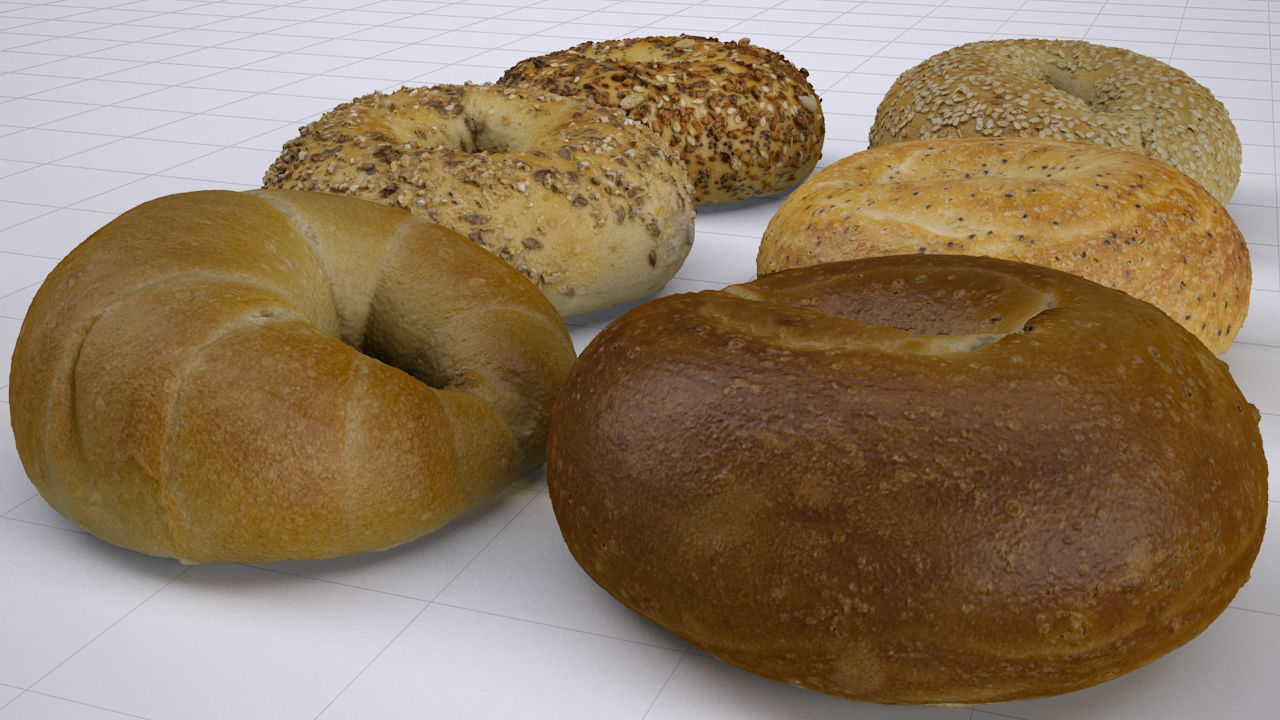 3D model 6 Bagel Pack - High resolution 3d scan VR / AR / low-poly ...