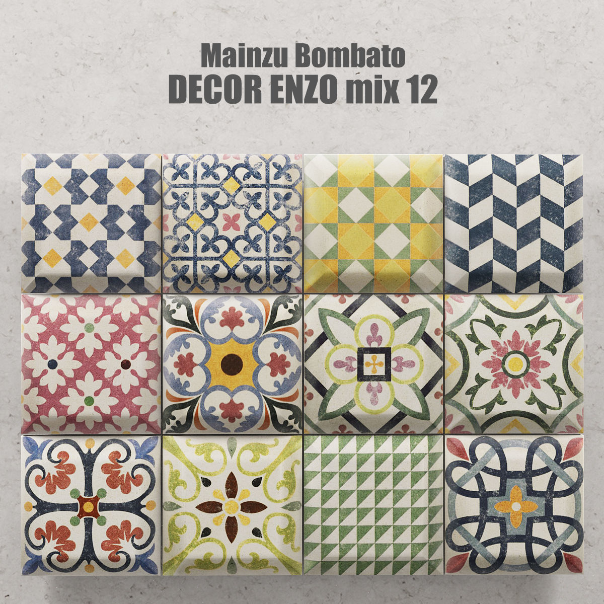 Mainzu Bombato Decor tiles 3D model | CGTrader
