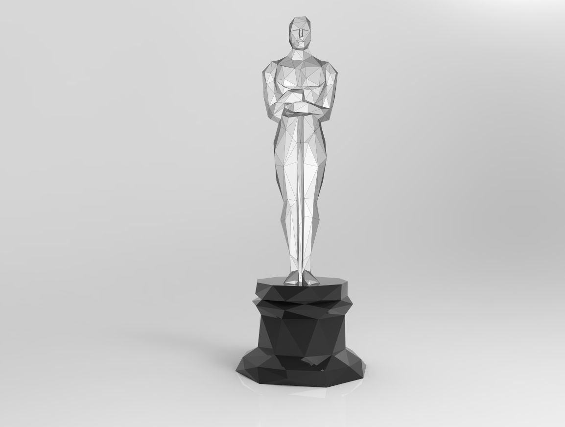 Low Poly Stylized Oscar Statue 3D model 3D printable | CGTrader