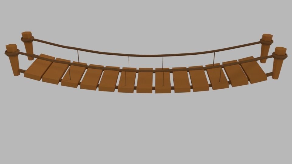 3D model Low Poly Wood Bridge VR / AR / low-poly | CGTrader
