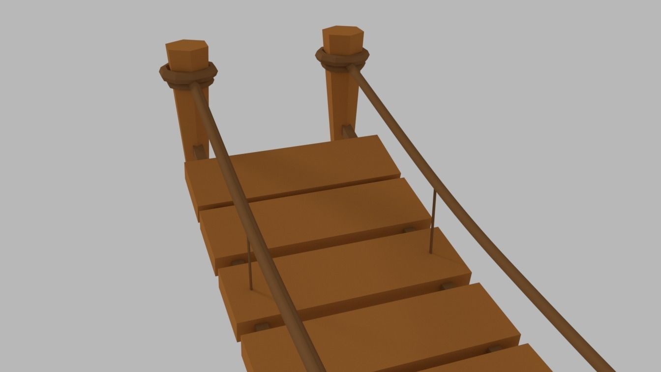 3D model Low Poly Wood Bridge VR / AR / low-poly | CGTrader