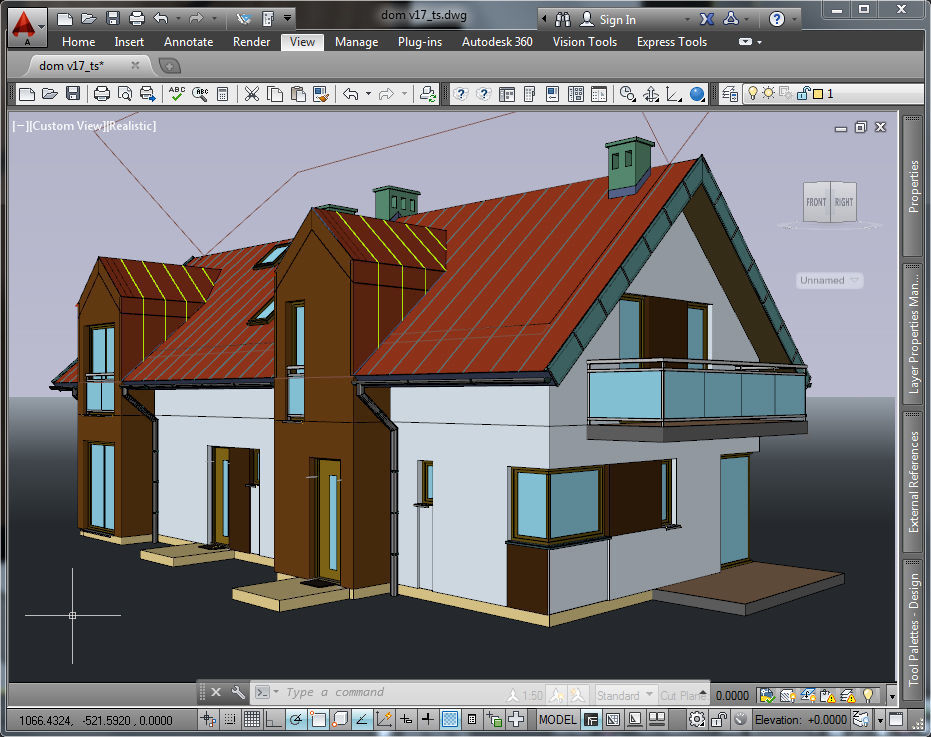 AutoCAD Architecture 3D Building 001 In Dwg Format 3D Model DWG