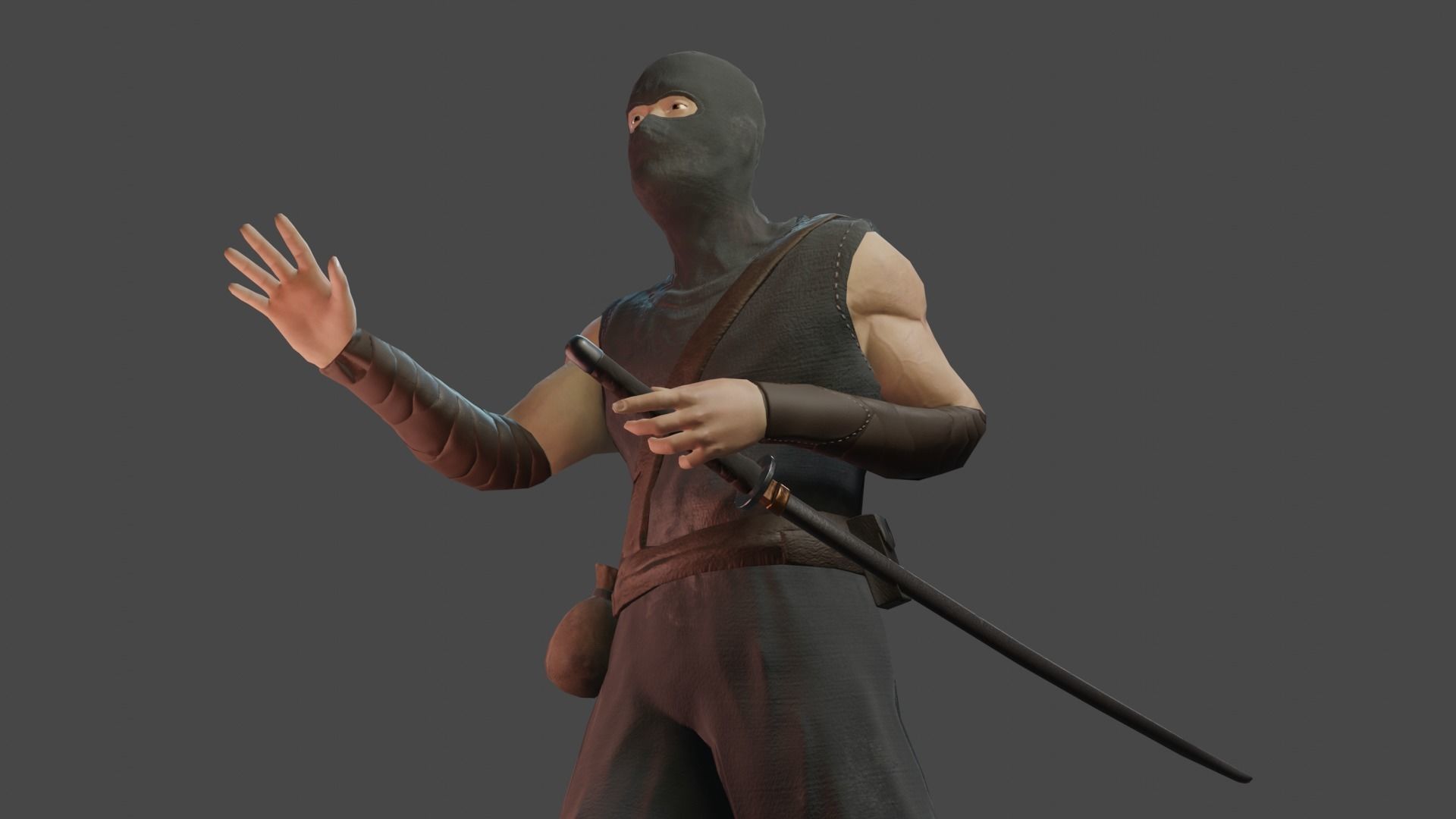 3D model Ninja Low-Poly Facial Animation Game-Ready VR / AR / low-poly ...