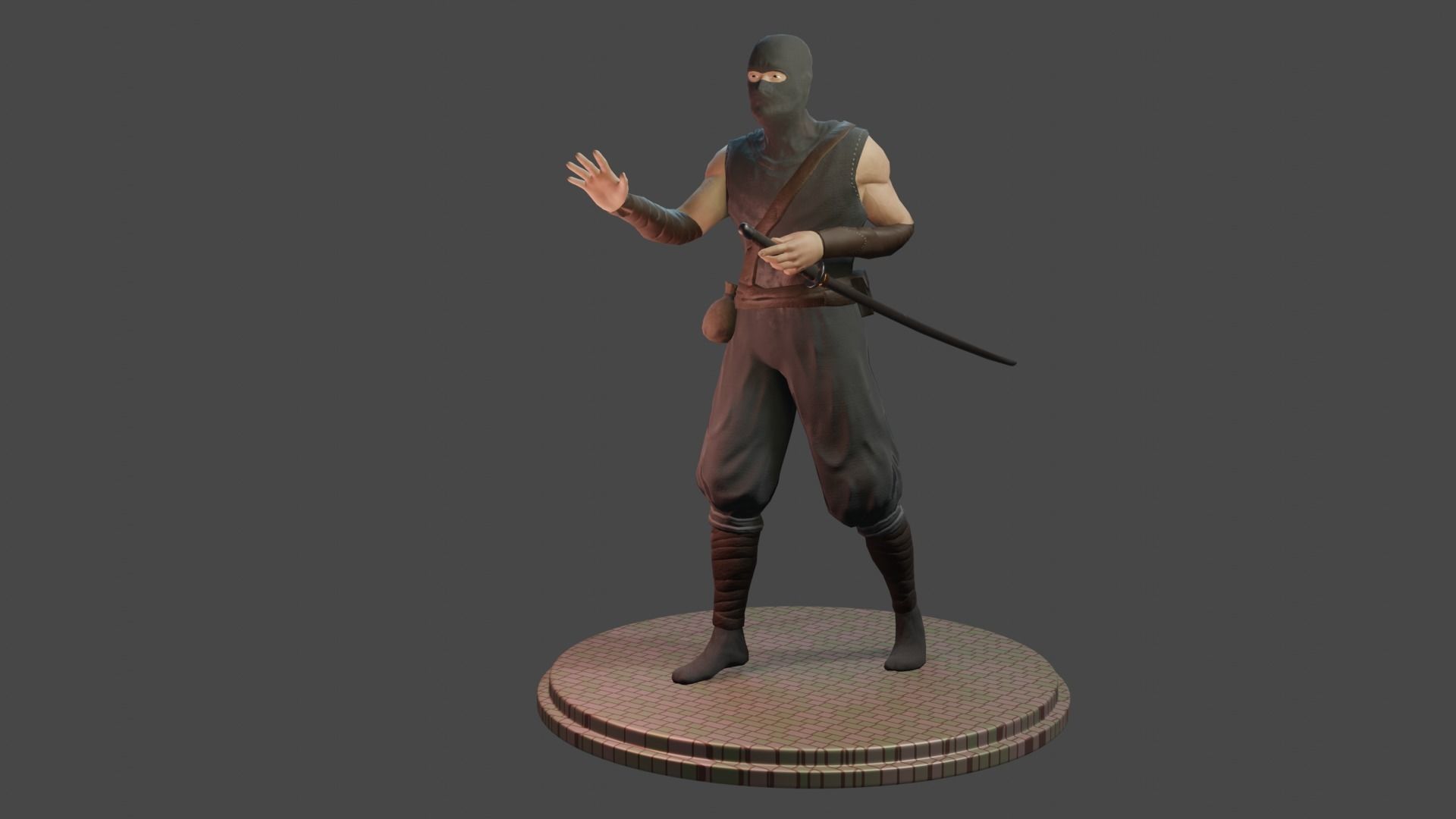 3D model Ninja Low-Poly Facial Animation Game-Ready VR / AR / low-poly ...