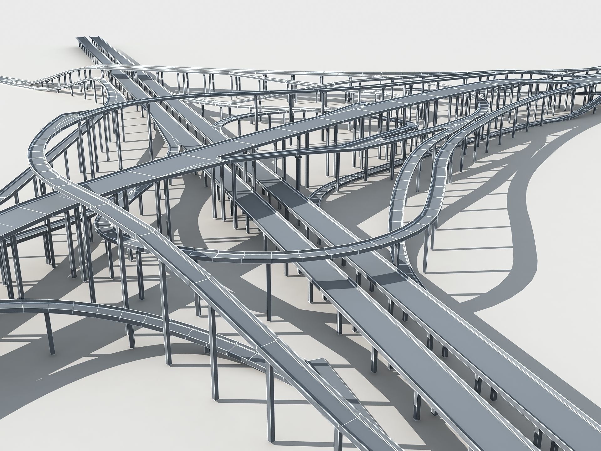 Highway Viaduct flyover 3D model-3 3D model | CGTrader