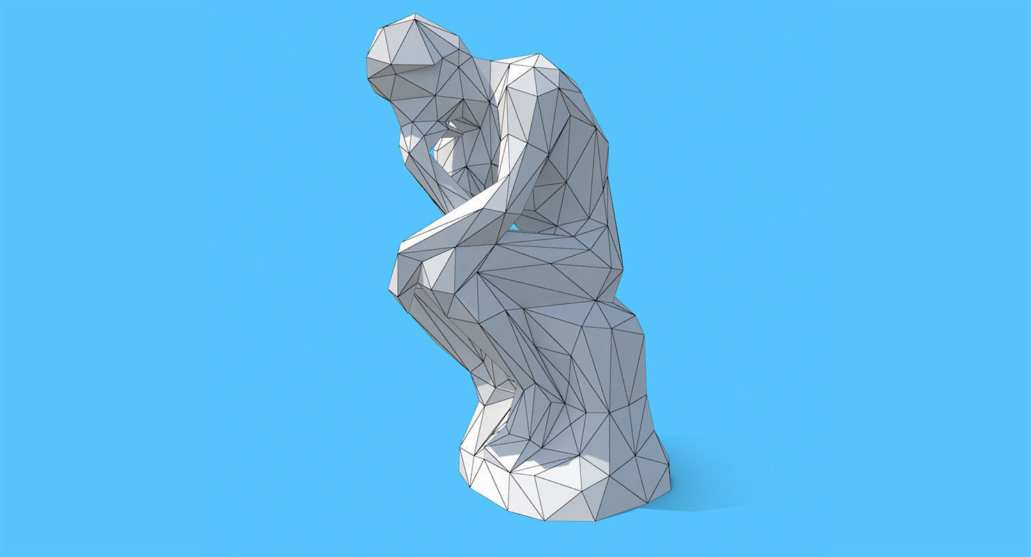 3D model The Thinker Sculpture Low VR / AR / low-poly | CGTrader