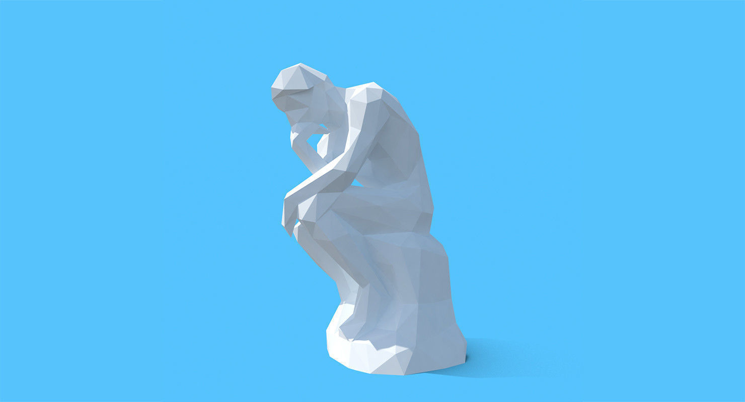 3D model The Thinker Sculpture Low VR / AR / low-poly | CGTrader