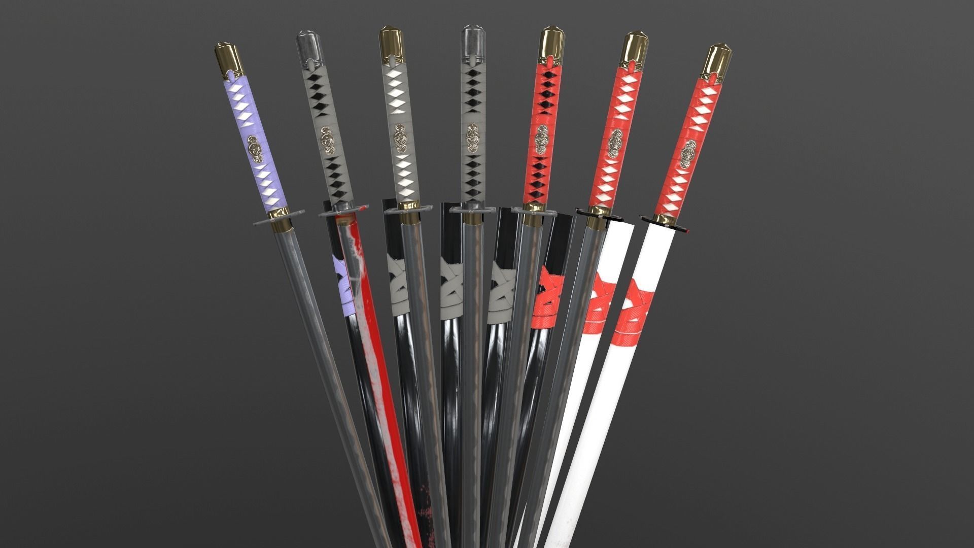 Ninjato PBR Free set free VR / AR / low-poly 3D model | CGTrader