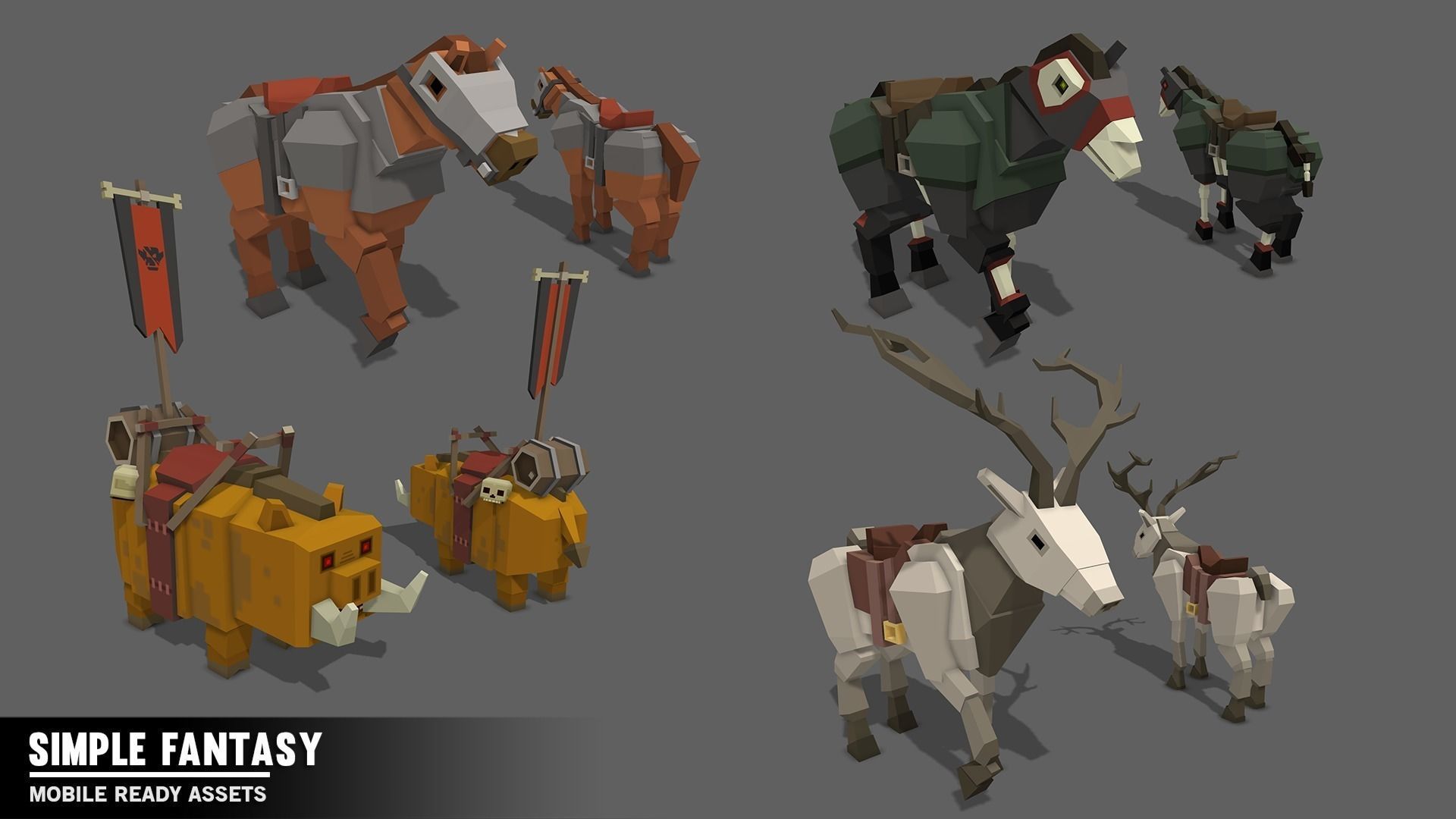 3D model Simple Fantasy - Cartoon Assets VR / AR / low-poly rigged ...