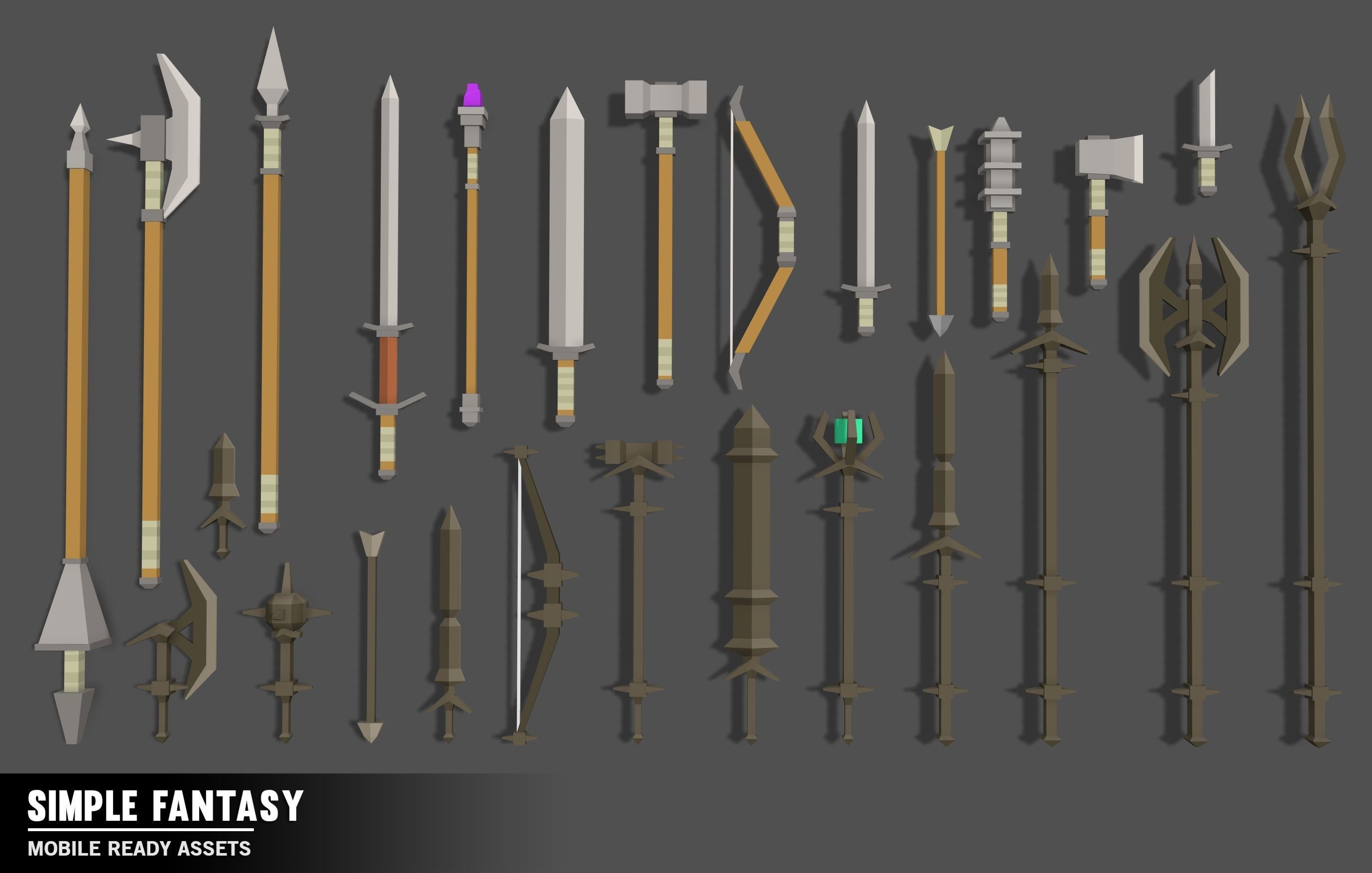 3D model Simple Fantasy - Cartoon Assets VR / AR / low-poly rigged ...