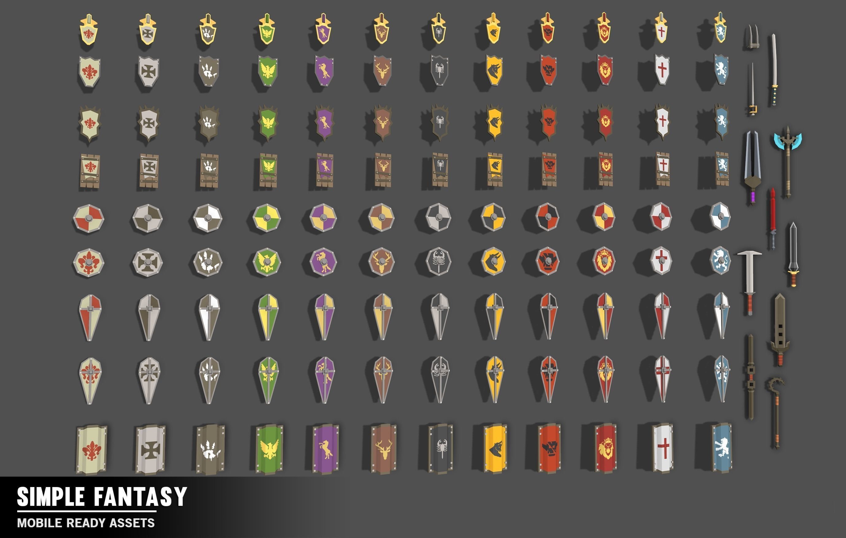 3D model Simple Fantasy - Cartoon Assets VR / AR / low-poly rigged ...