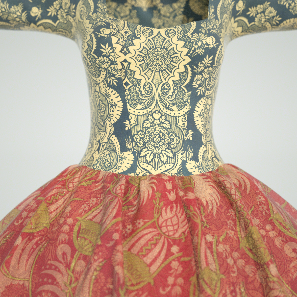 Rococo Dress 3D model | CGTrader