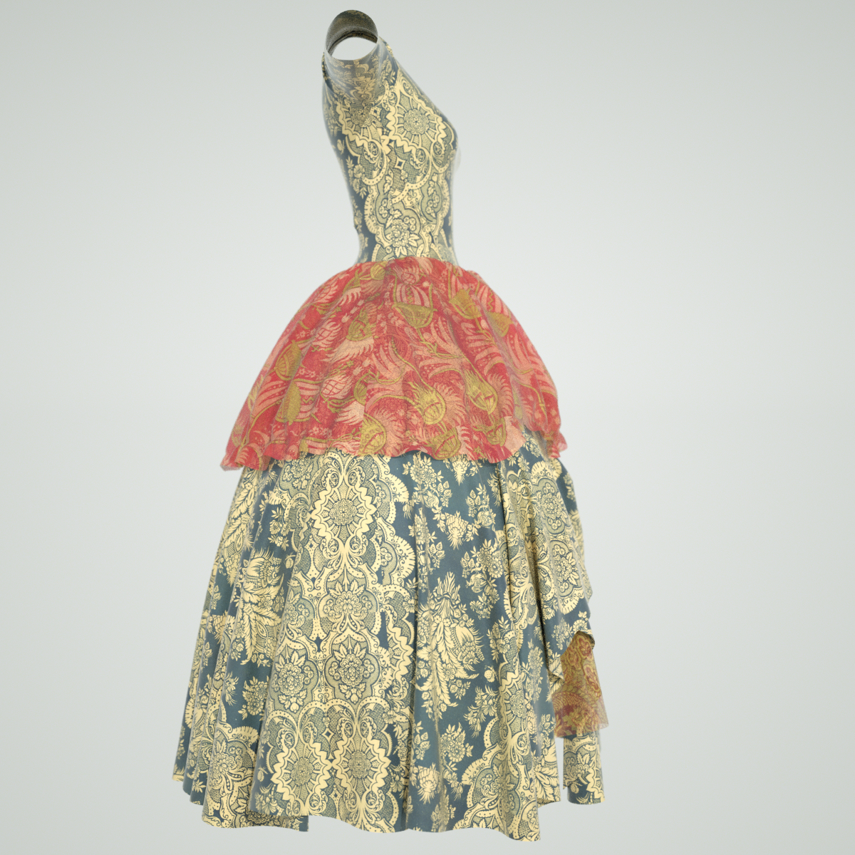 Rococo Dress 3D model | CGTrader