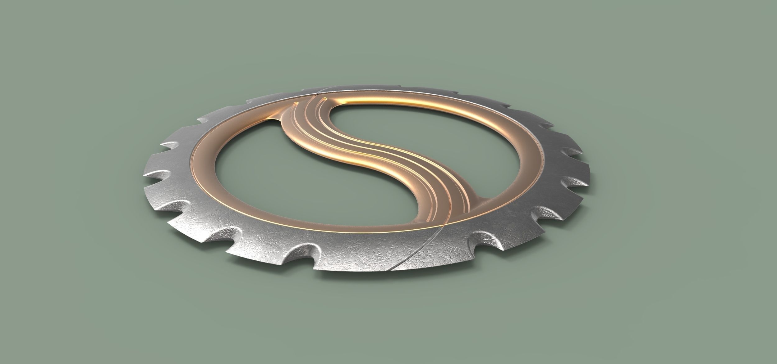 Chakram 2 gear logo 3D model | CGTrader