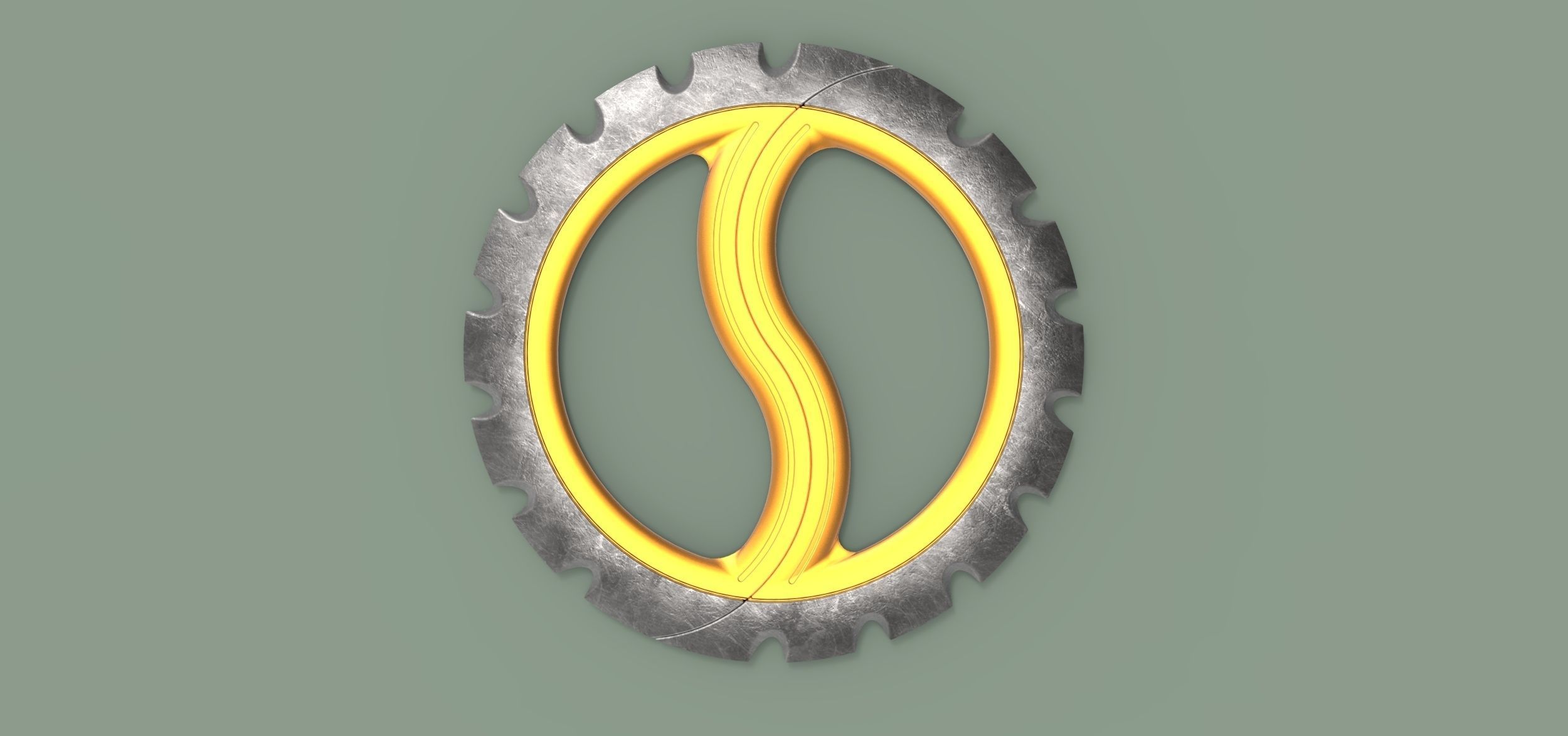 Chakram 2 gear logo 3D model | CGTrader