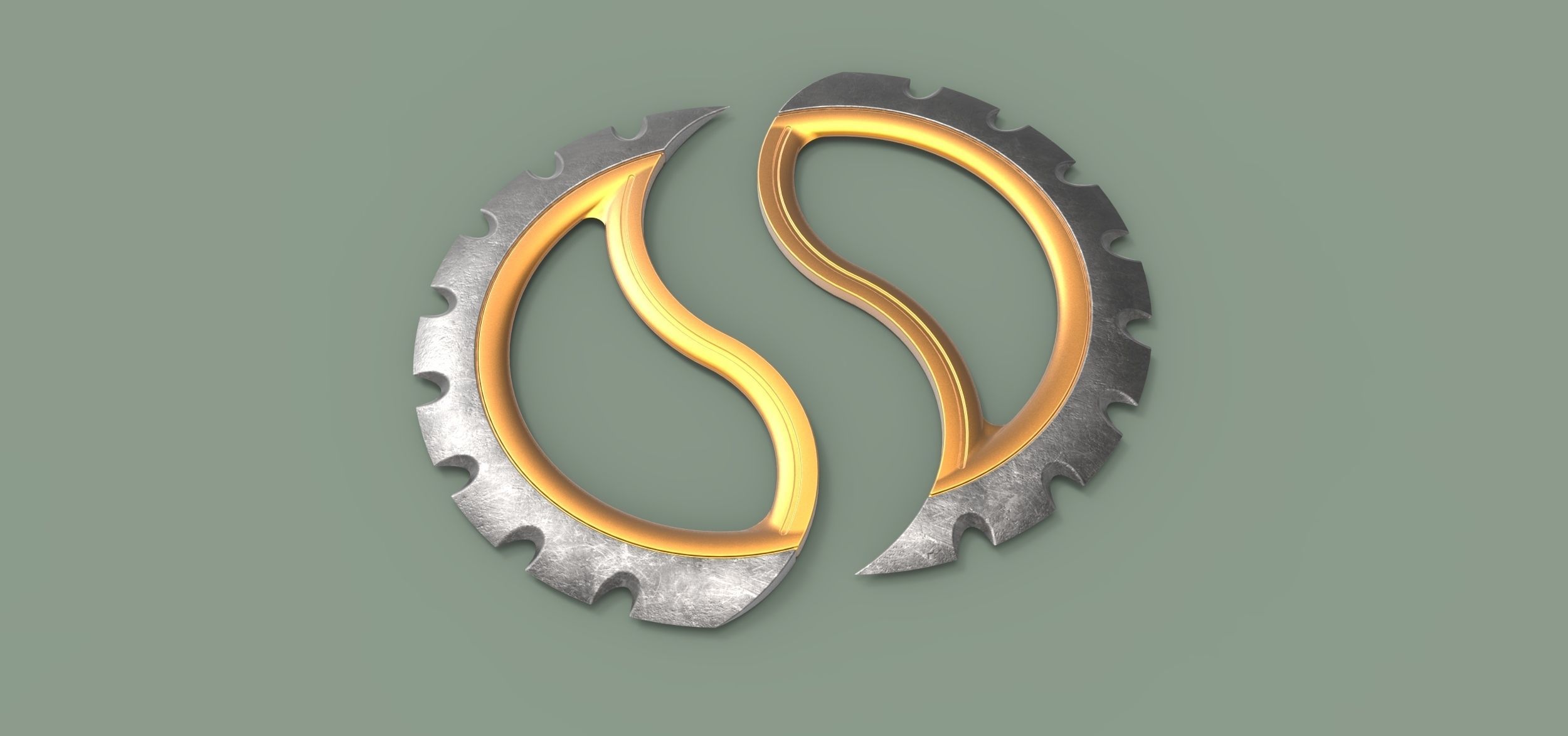 Chakram 2 gear logo 3D model | CGTrader