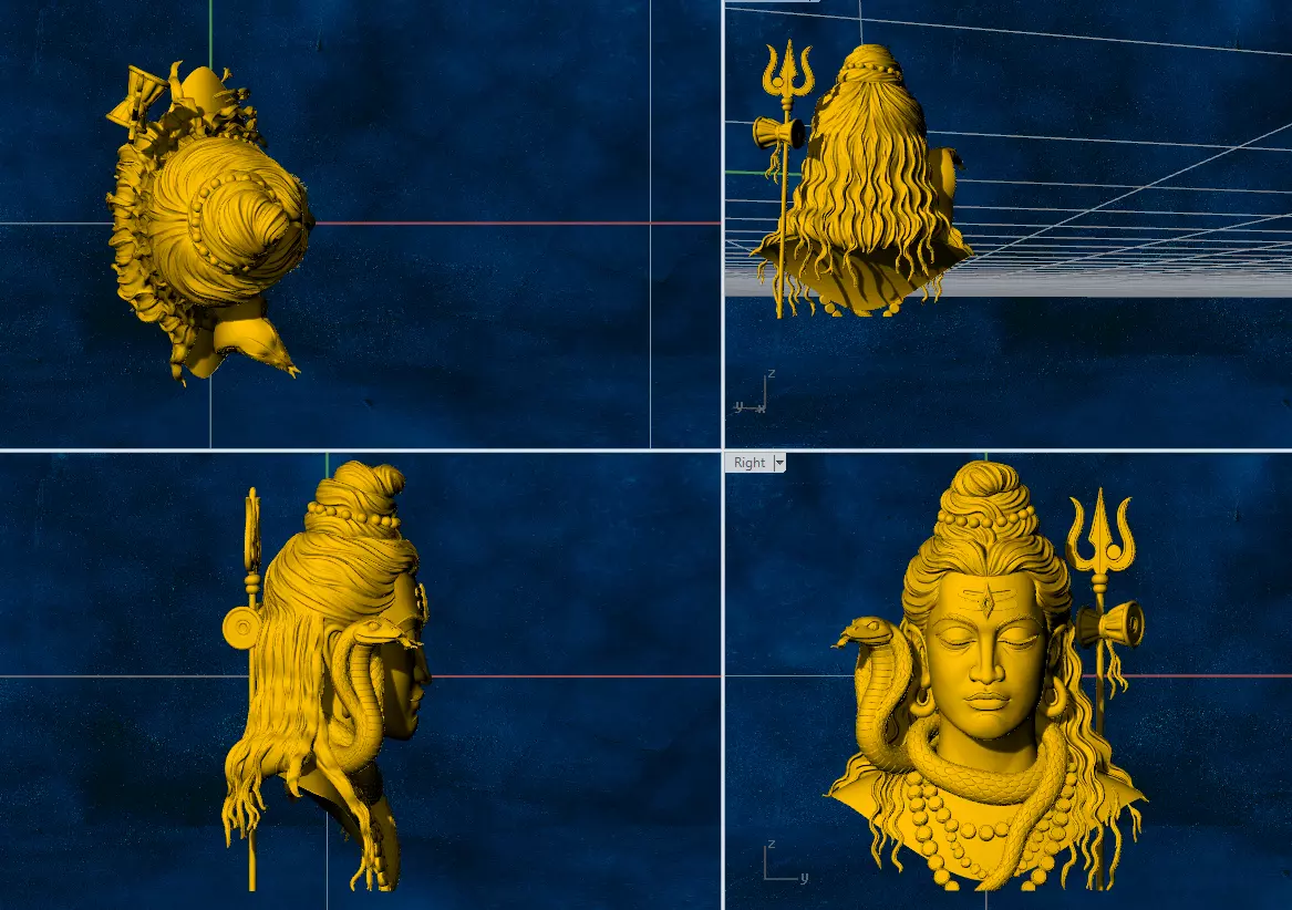 shiva siva god hindu gold silver locket 3D model 3D printable | CGTrader