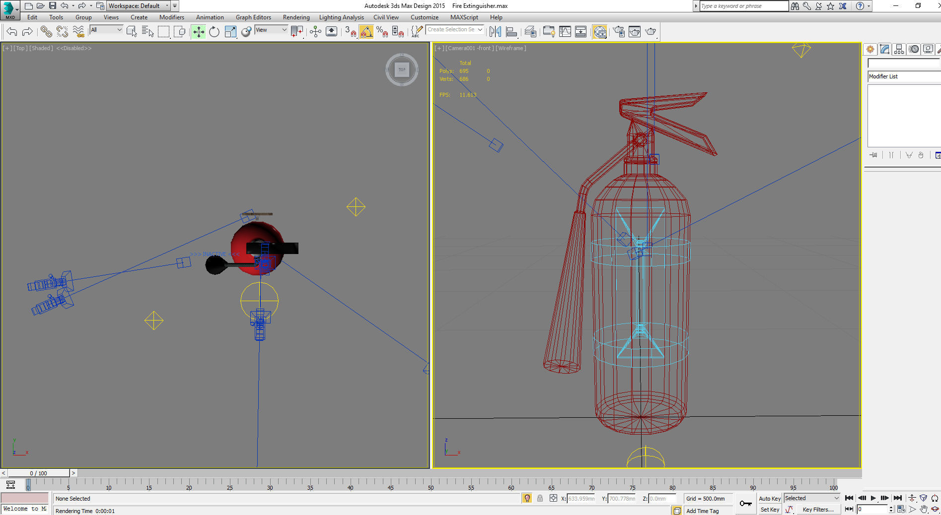 3D model low poly fire extinguisher and wall mount VR / AR / low-poly ...