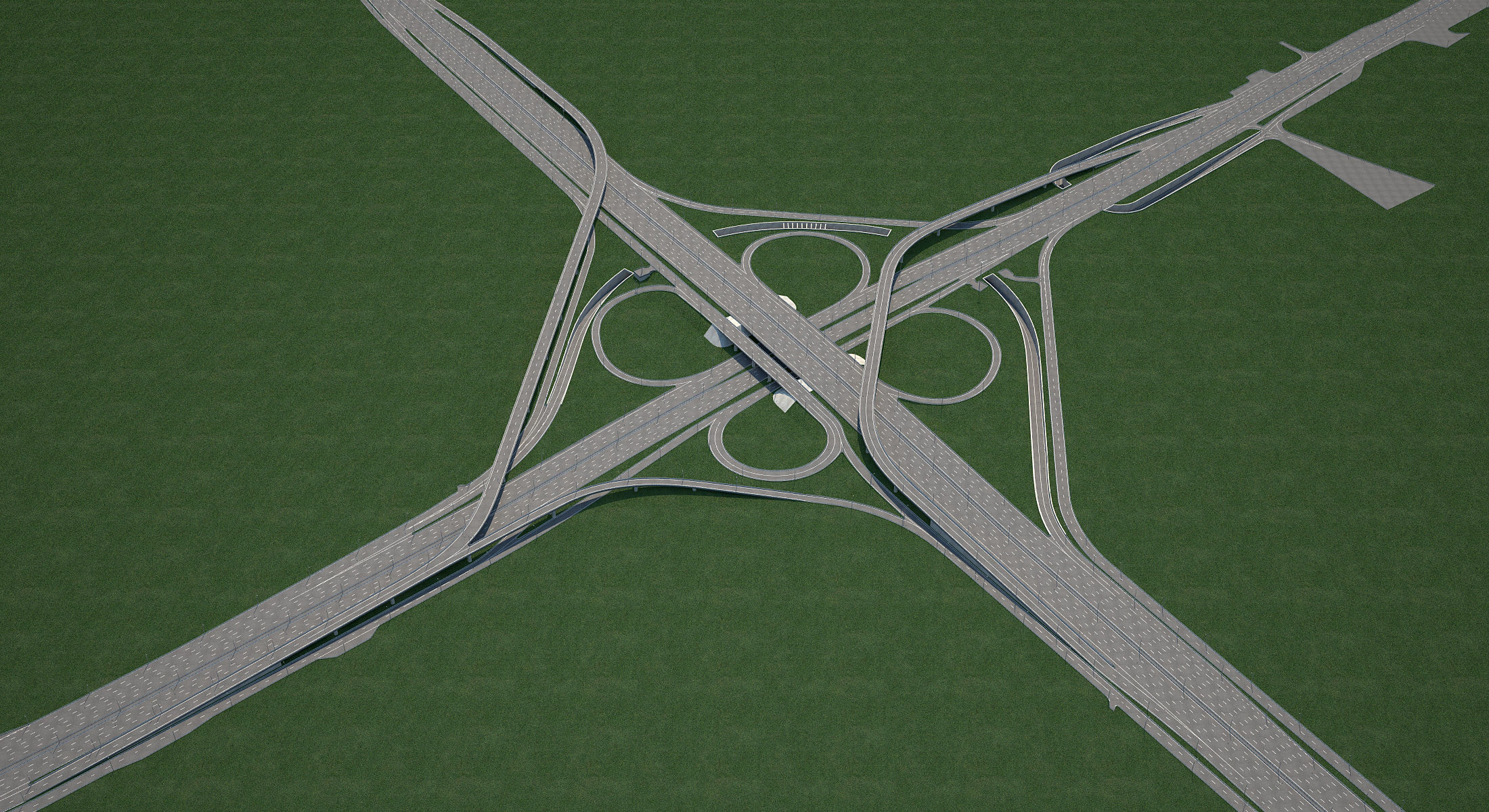 Highway Road Junction 3D model | CGTrader