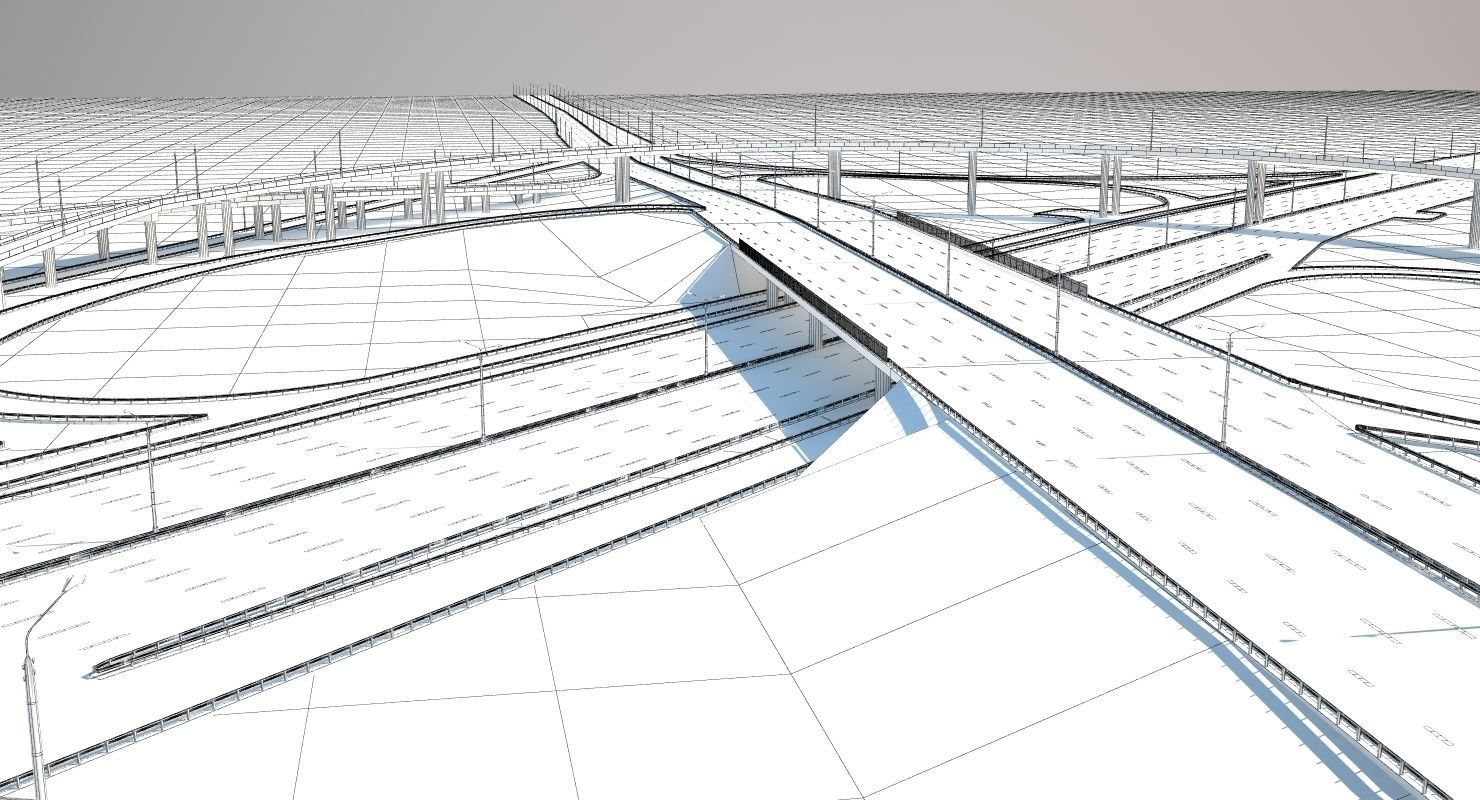 Highway Road Junction 3D model | CGTrader