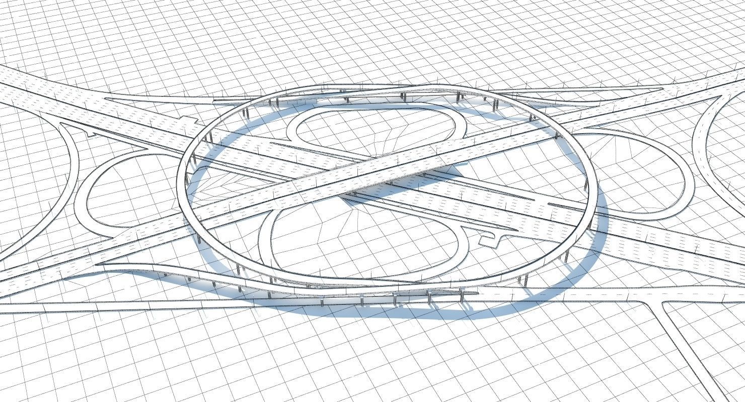 Highway Road Junction 3D model | CGTrader