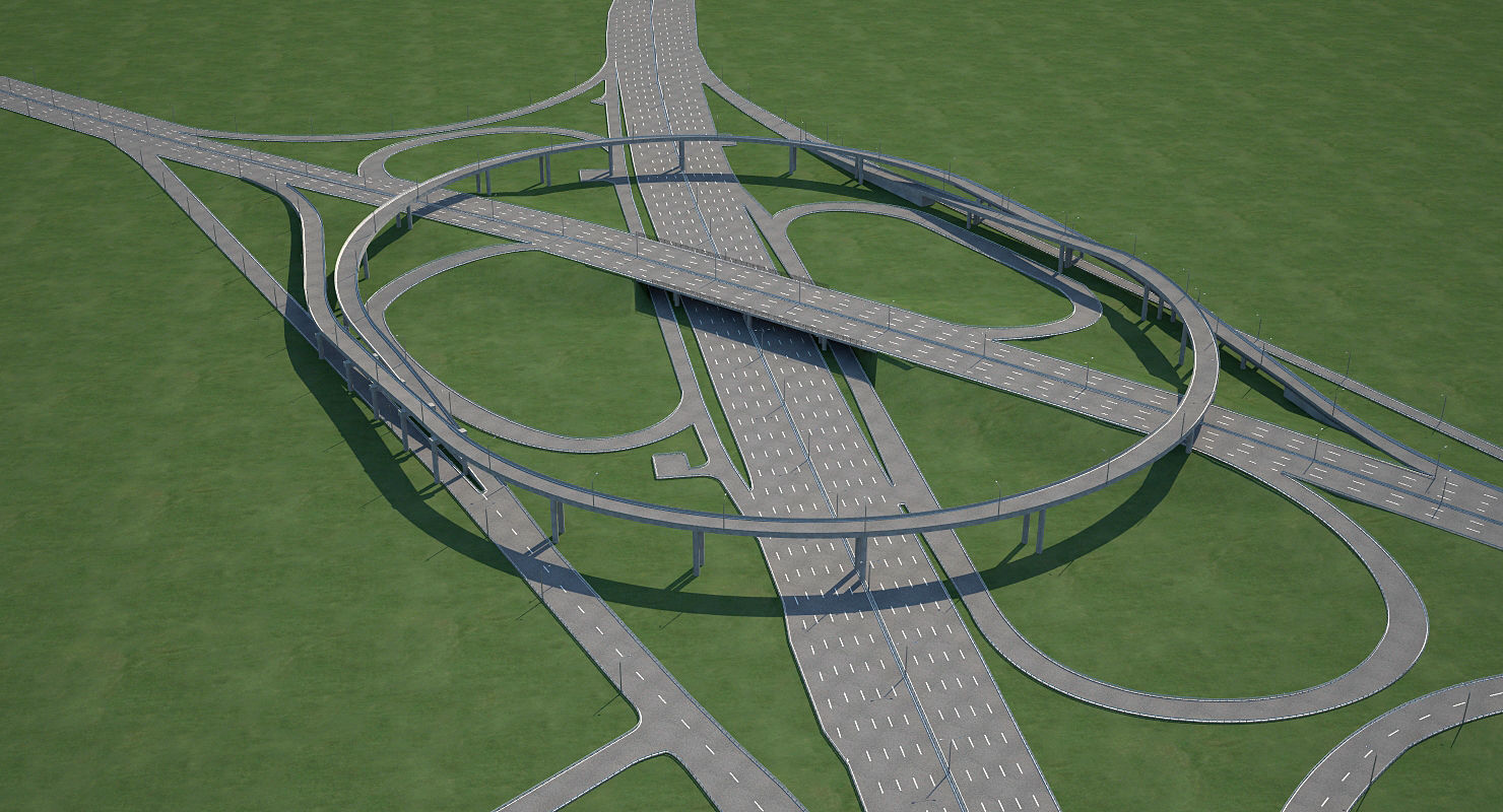 Highway Road Junction 3D model | CGTrader