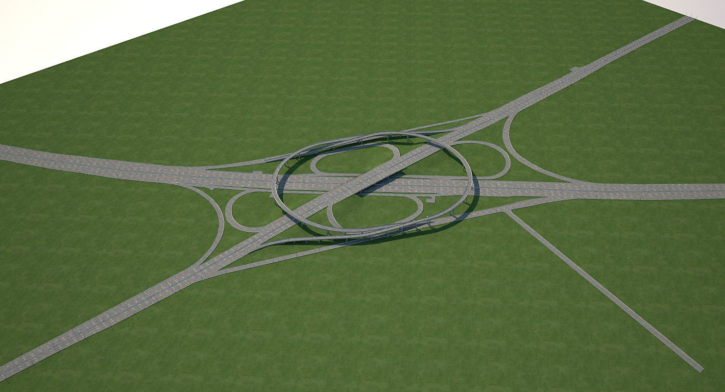 Highway Road Junction 3D model | CGTrader