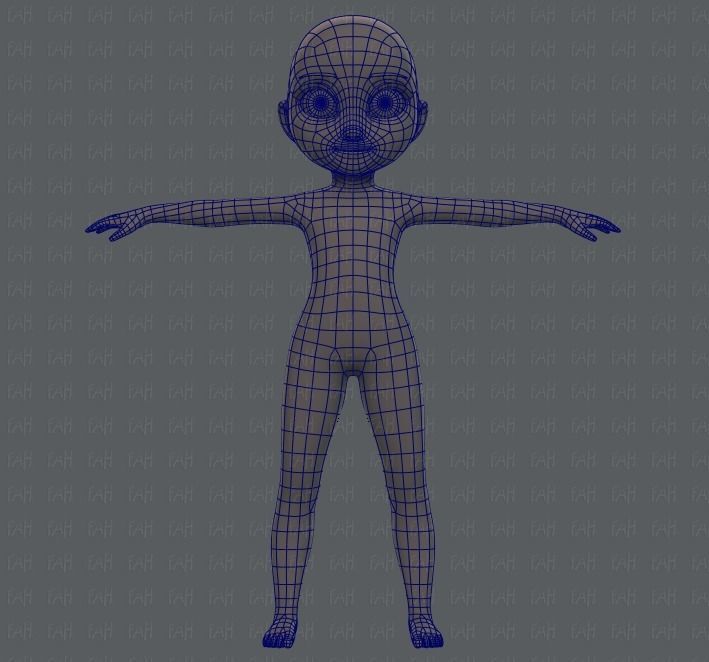 3D model Base mesh girl character VR / AR / low-poly | CGTrader