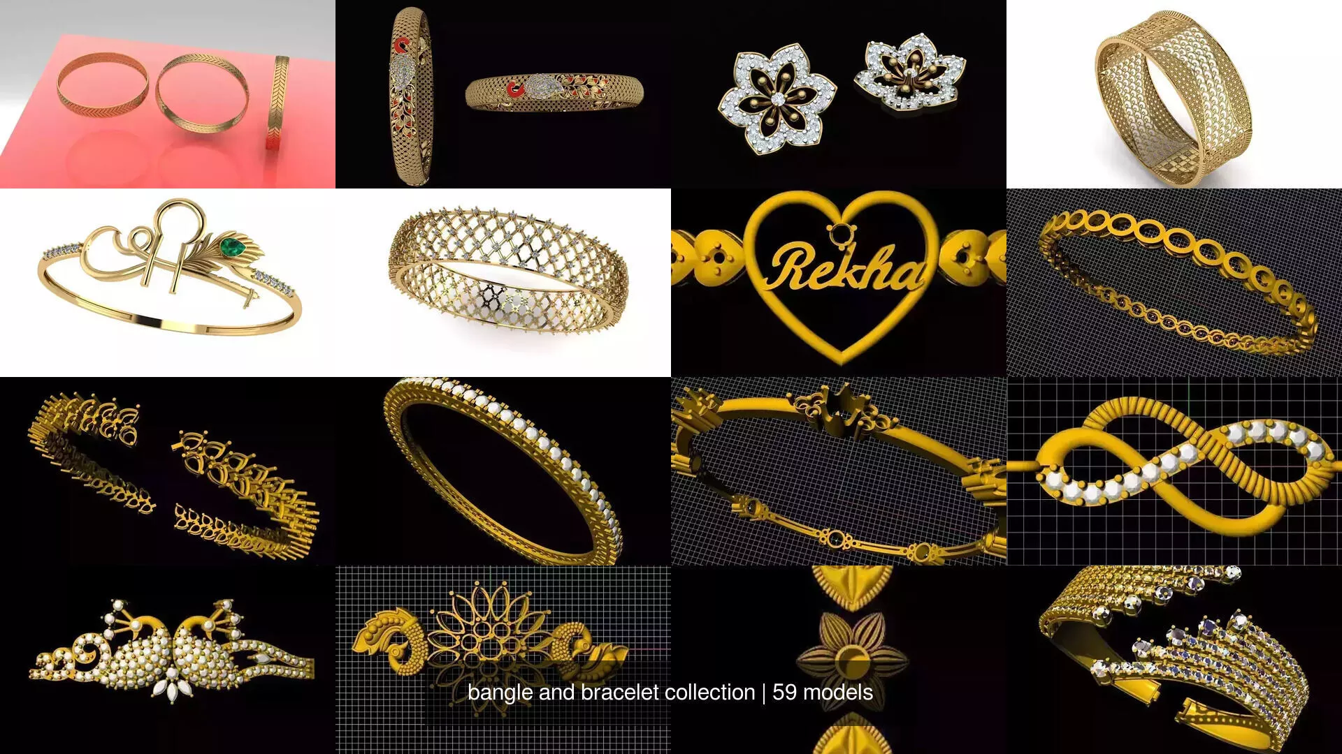59 bangle and bracelet collection 3D Model Pack 3D printable | CGTrader